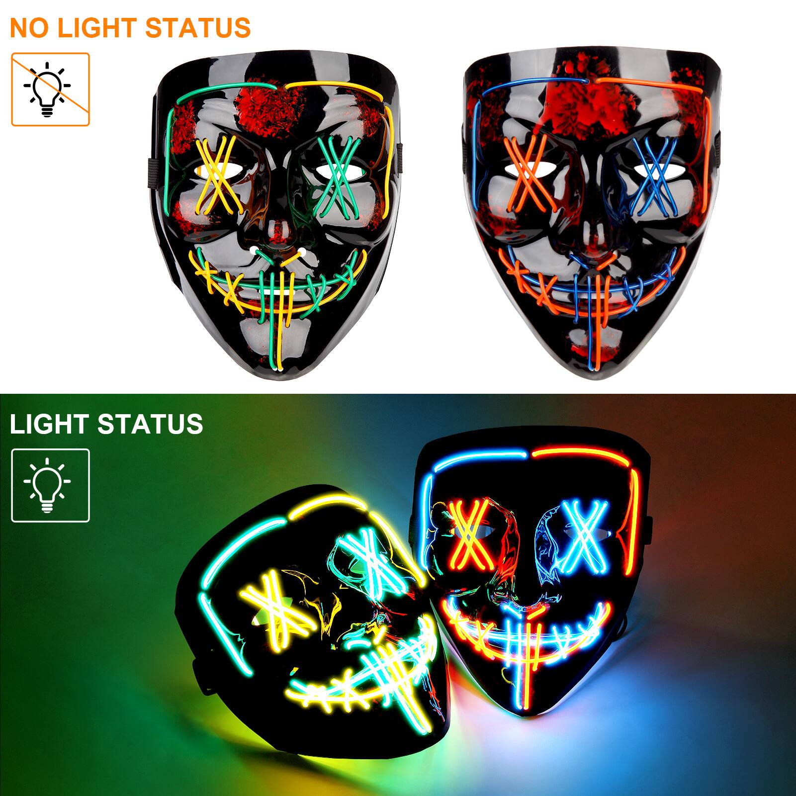 Acekool 2PACK Halloween Led Mask Light Up Scary Mask Purge Mask - Best Buy