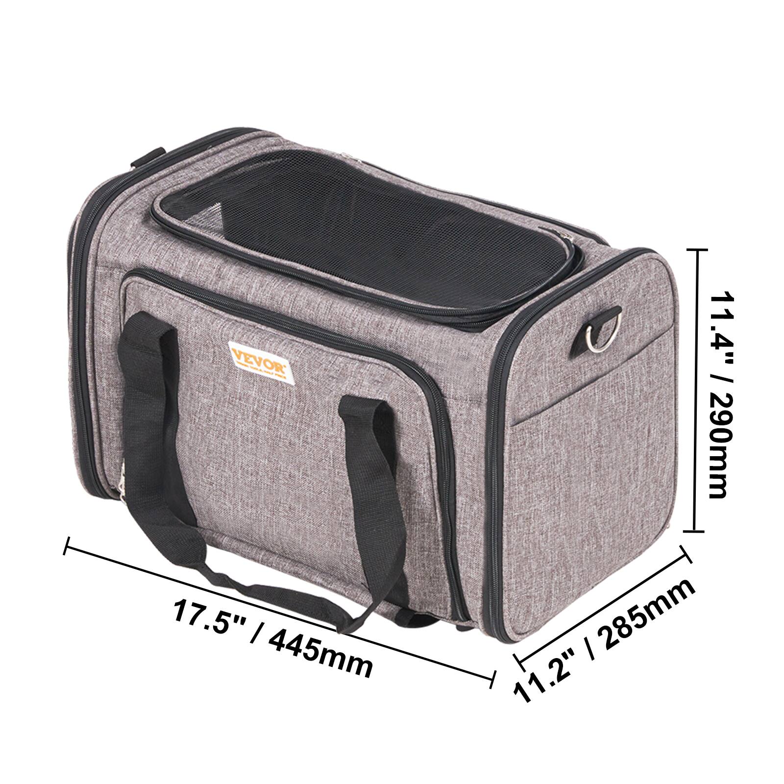 VEVOR Cat Carrier with Wheels, Airline Approved Rolling Pet Carrier ...