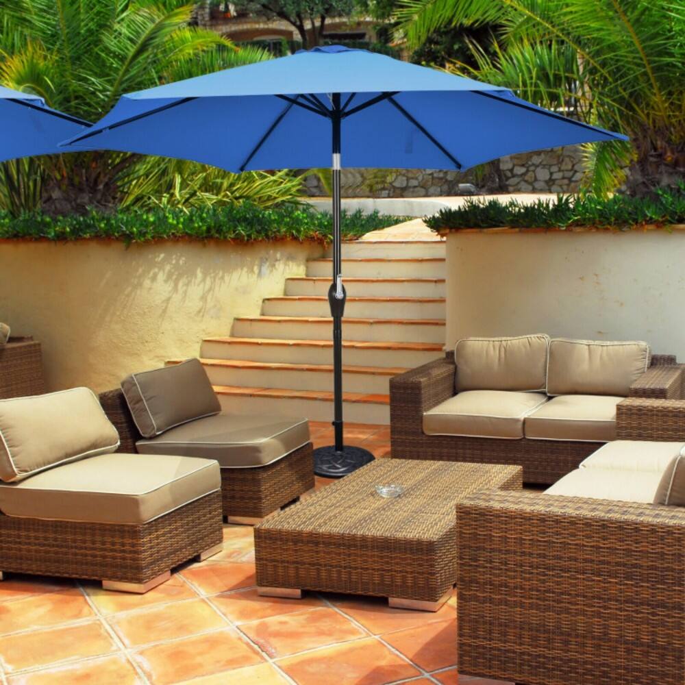 Mondawe 9 FT Outdoor Patio Market Umbrella Push Button Tilt Crank Lift ...