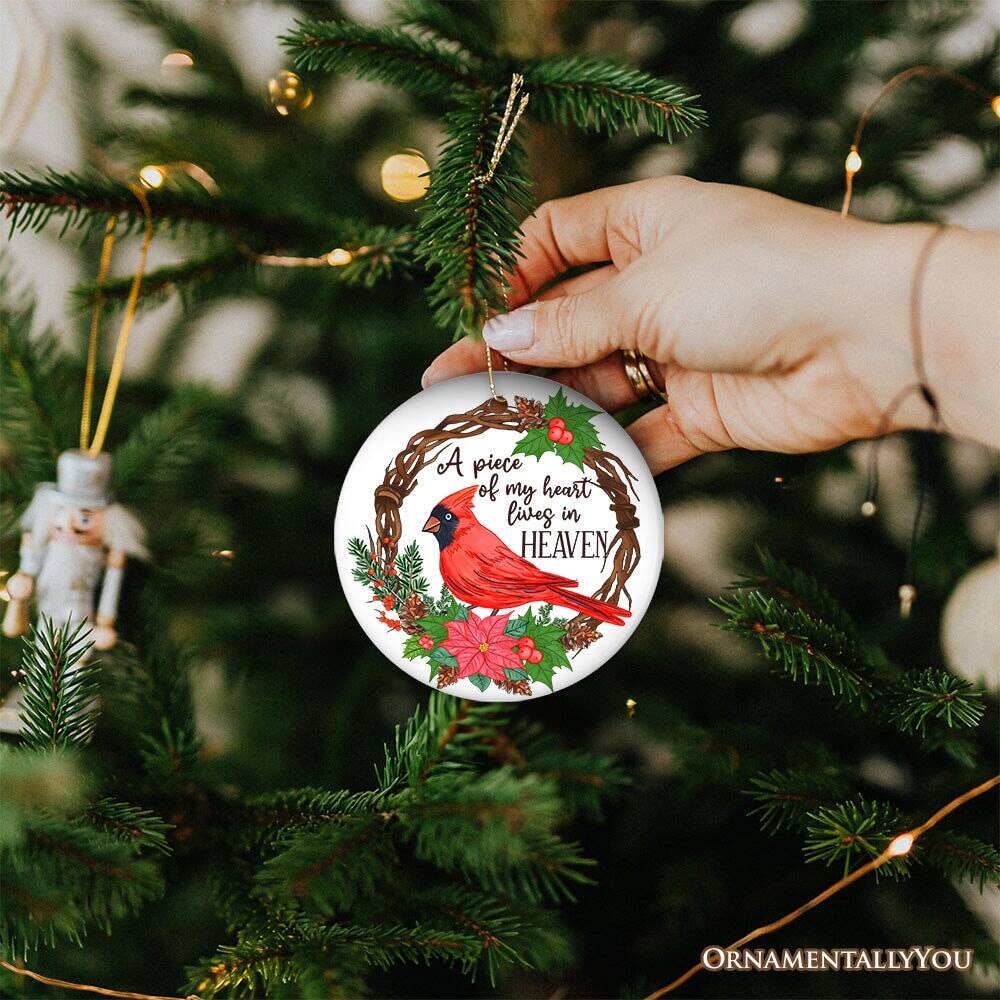 OrnamentallyYou A Piece of My Heart Lives in Heaven Ornament Cardinal ...