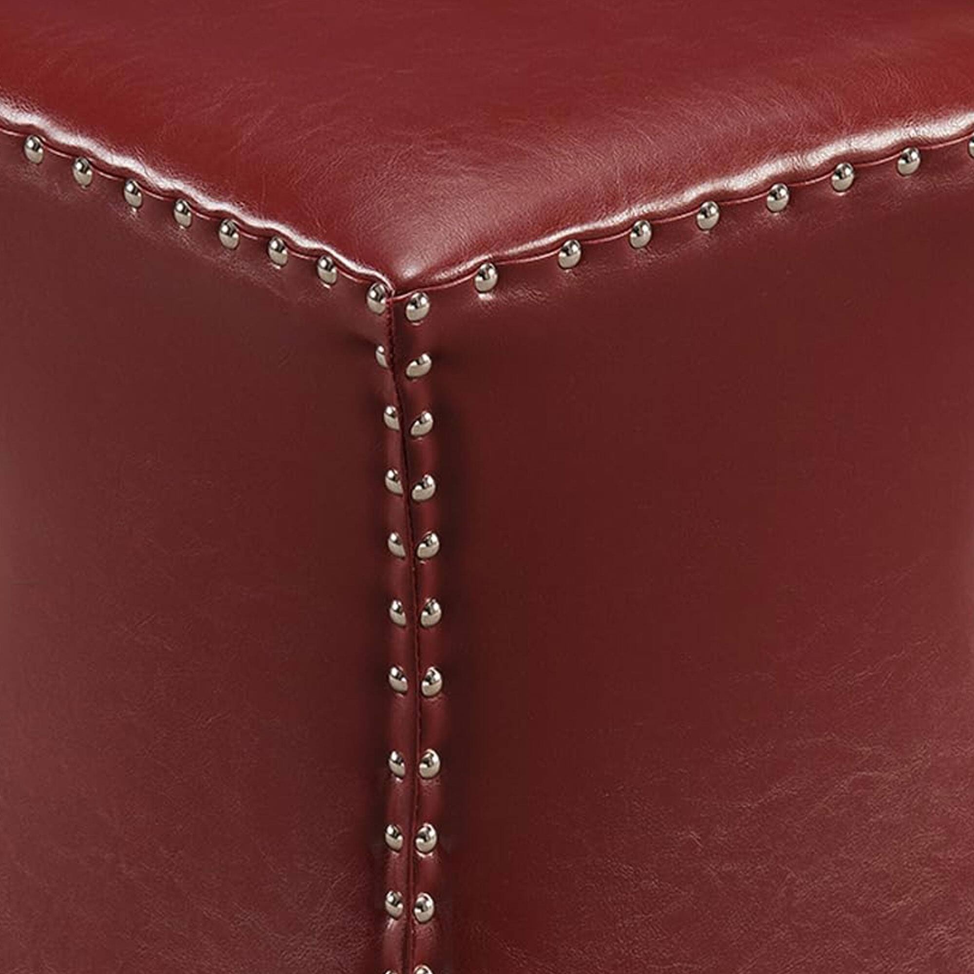 Kings Brand Furniture Emeril Faux Leather Square Ottoman Stool Red 3216 ...