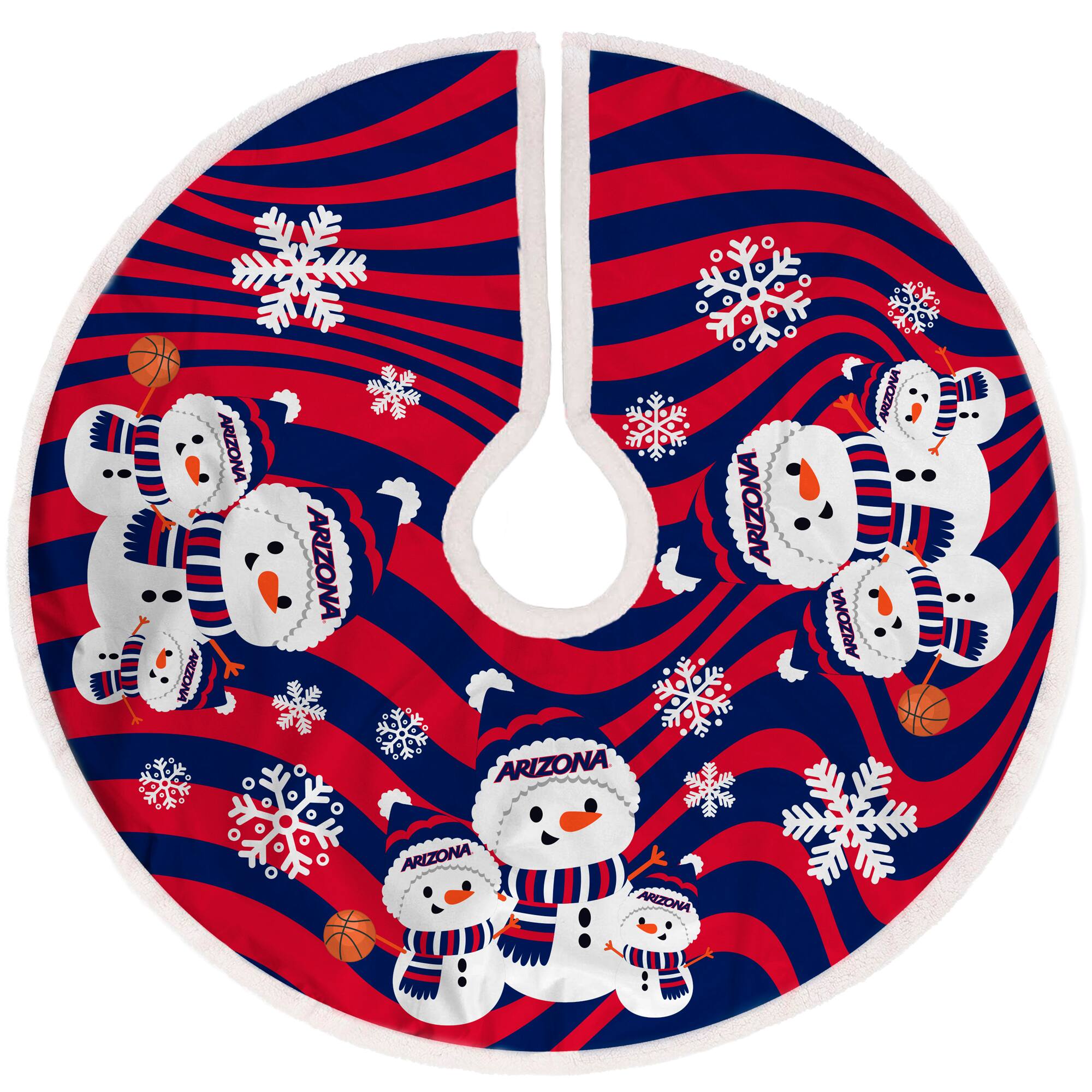 Pegasus Arizona Wildcats Snowman Sherpa Christmas Tree Skirt Multicolor ...