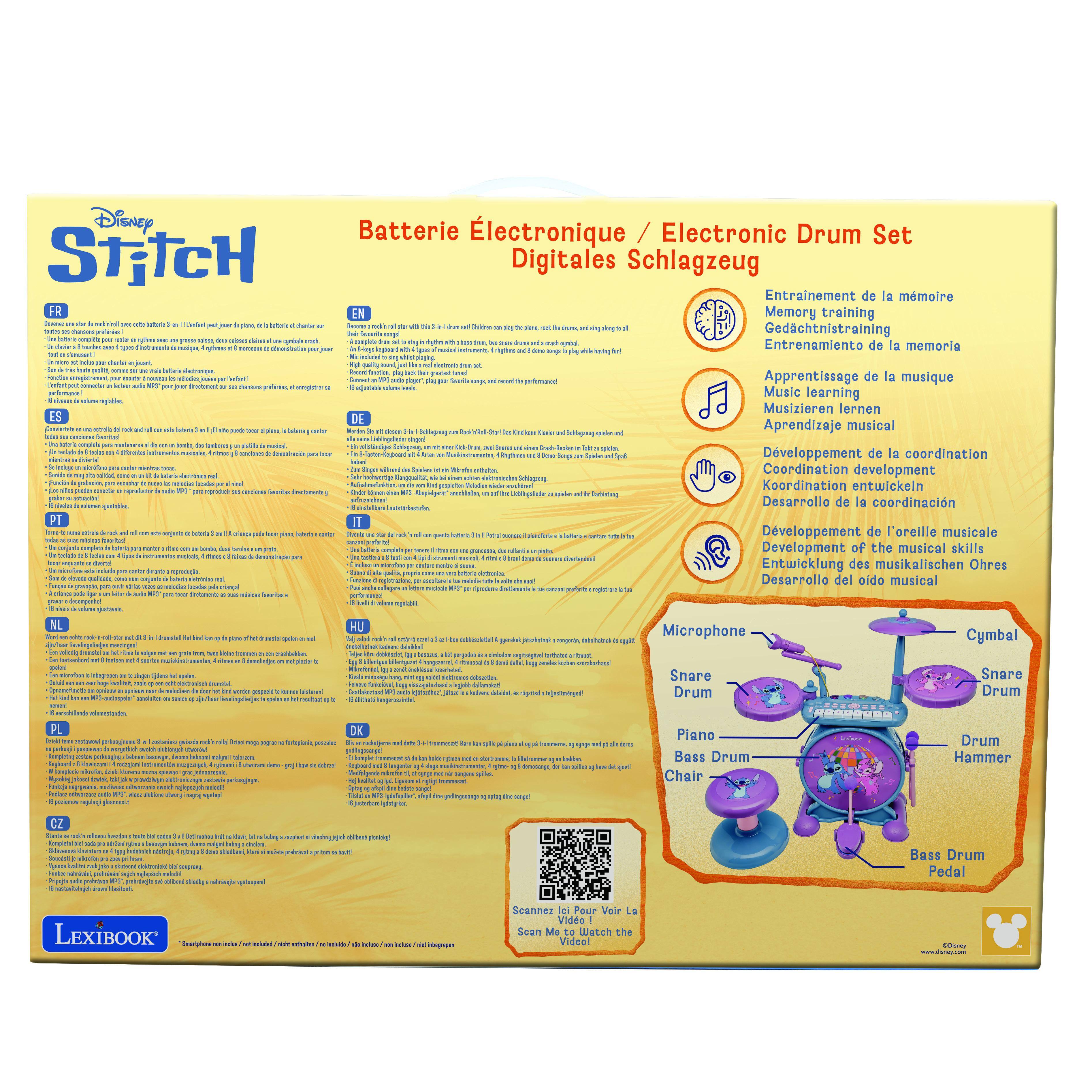 Lexibook Stitch Complete electronic luminous drums set with seat - Best Buy