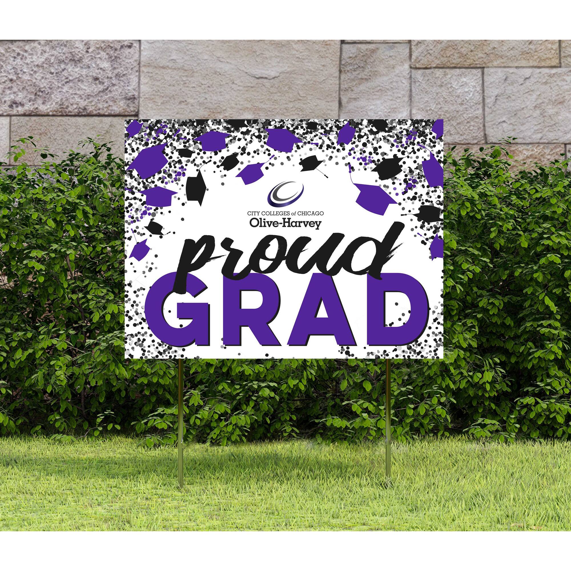 Jardine Olive Harvey College Purple Panthers 18'' x 24'' Grad Yard Sign ...