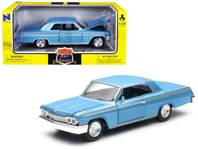 1962 Chevrolet Impala SS 1/25 Diecast Model Car by New Ray Blue 71843B ...
