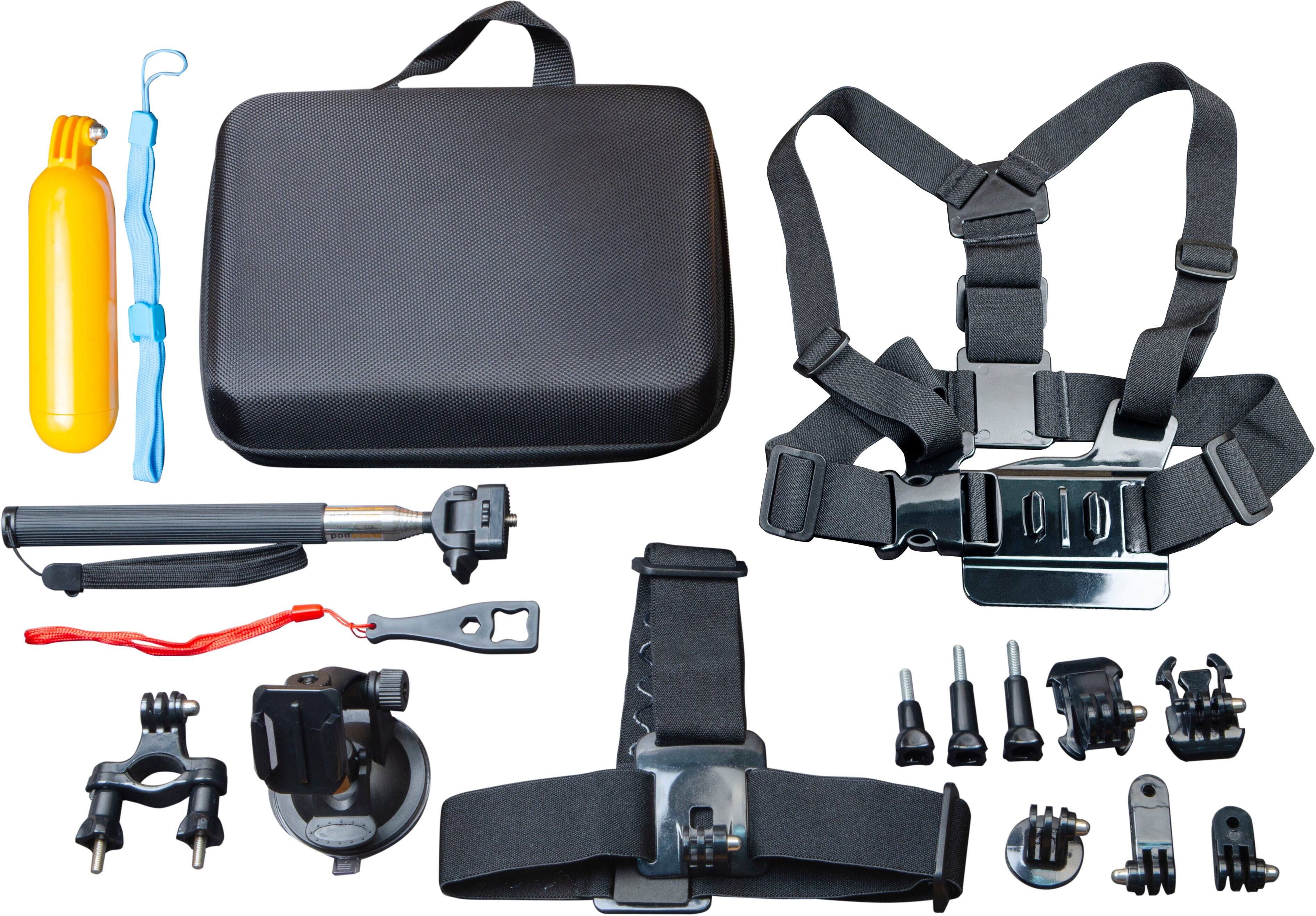 Digipower 15 Piece Action Camera Accessory Kit with carrying case Black ...