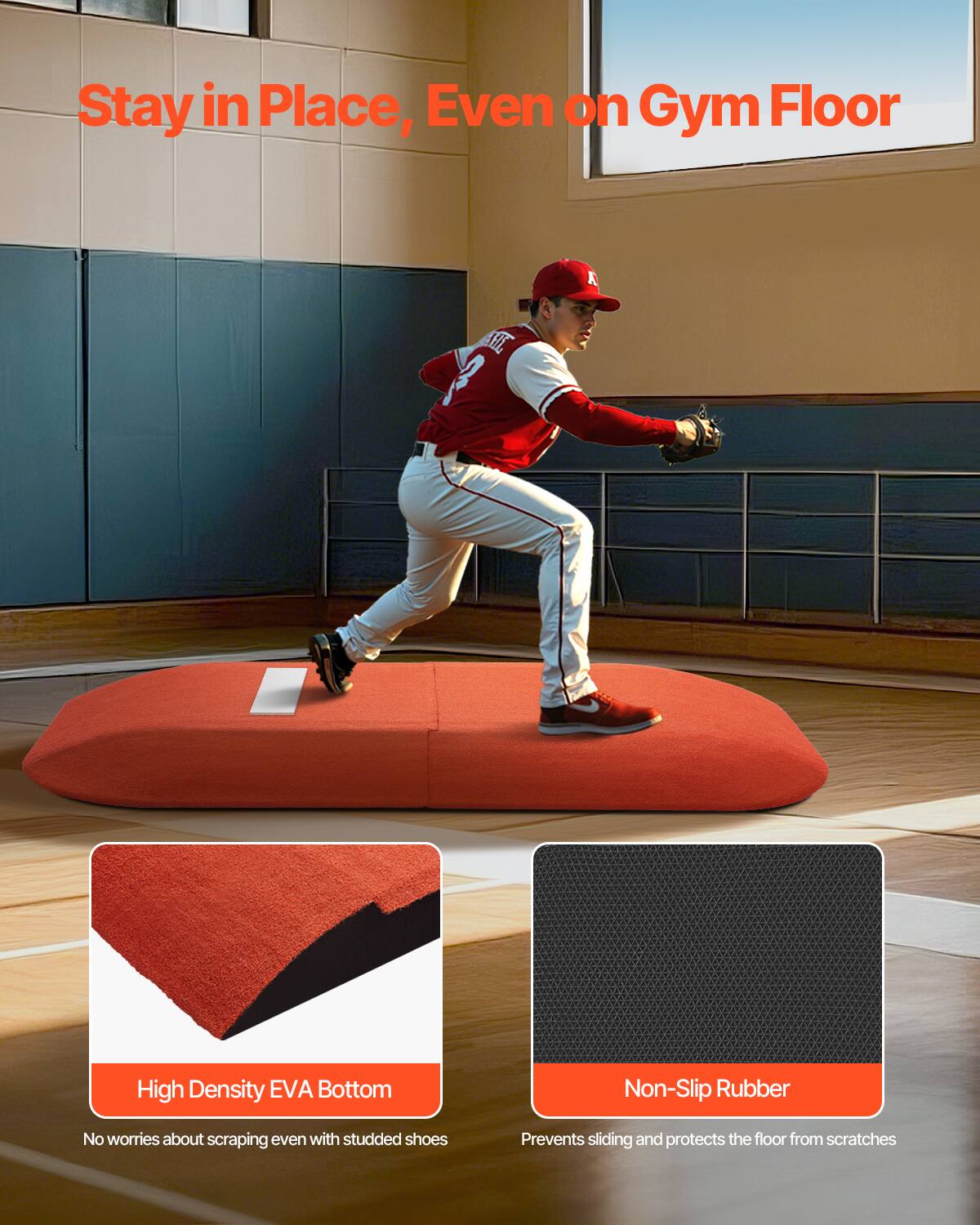 VEVOR Pitching Mound, Portable Baseball Game Mound, 107 in Indoor ...