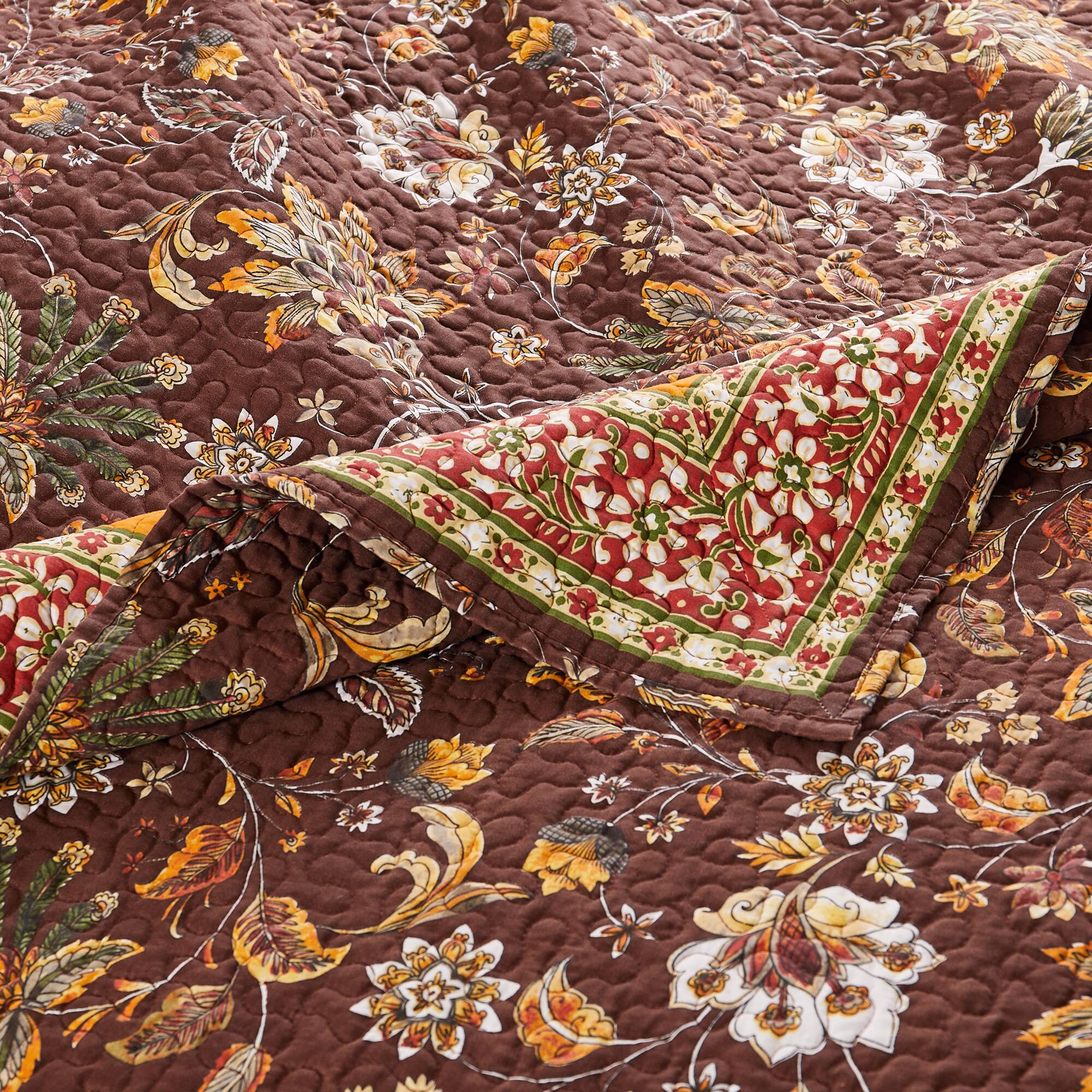 BreeBe Audrey Quilt Set 3 Piece King/Cal King Chocolate GL-2108AMSK ...