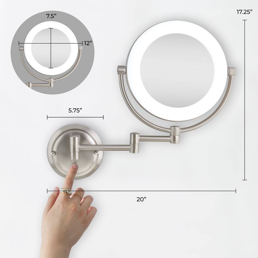 Zadro Lexington, LED Lighted Wall Mounted Makeup Mirror with 10X/1X ...