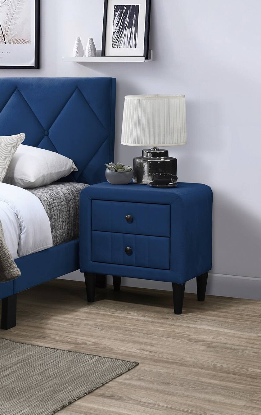 Tiramisubest Color Velvet Gorgeous Nightstand Bedside Table 2x Drawers ...