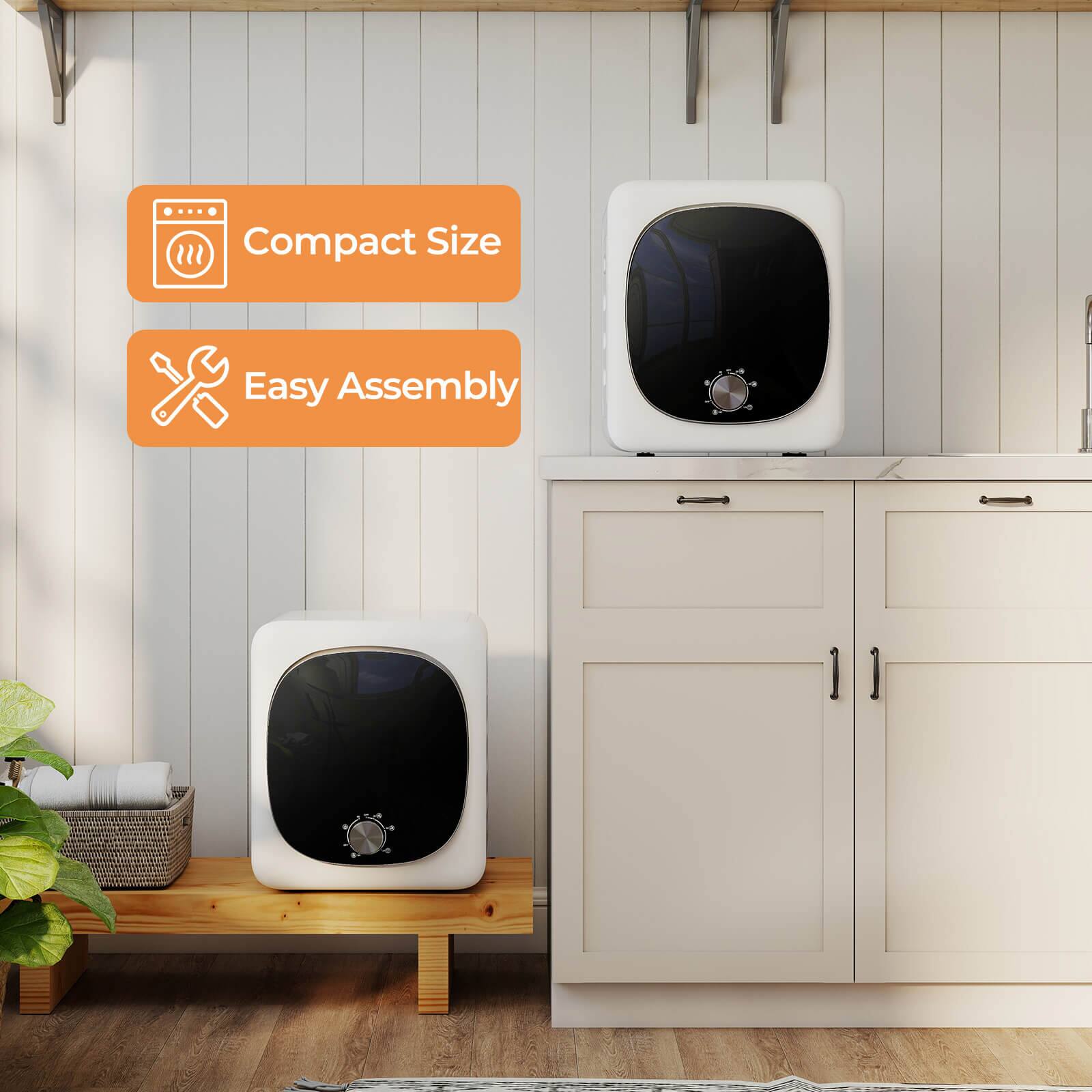 Costway 800W Electric 1.5 cu.ft Compact Drying Machine with Stainless ...