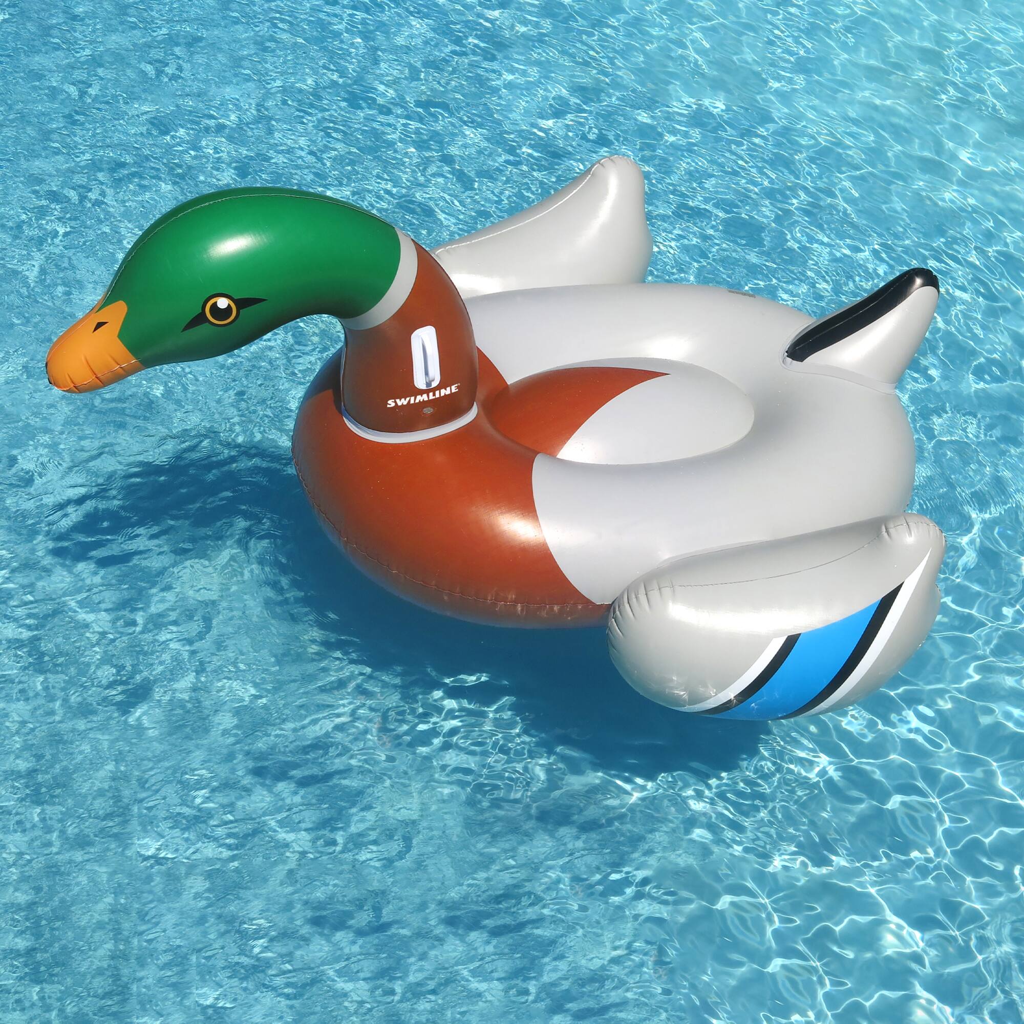 Swim Central 88" Inflatable Giant Mallard Decoy Duck Swimming Pool ...