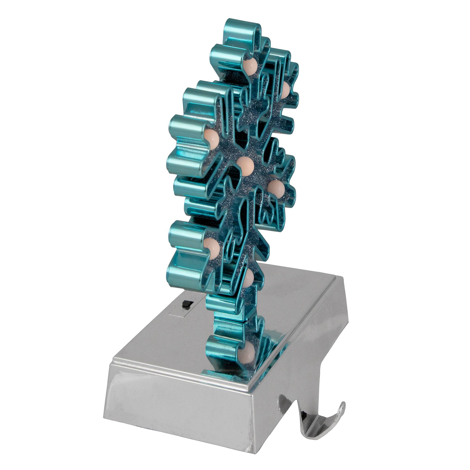 Northlight LED Lighted Glitter Snowflake Christmas Stocking Holder 7 ...