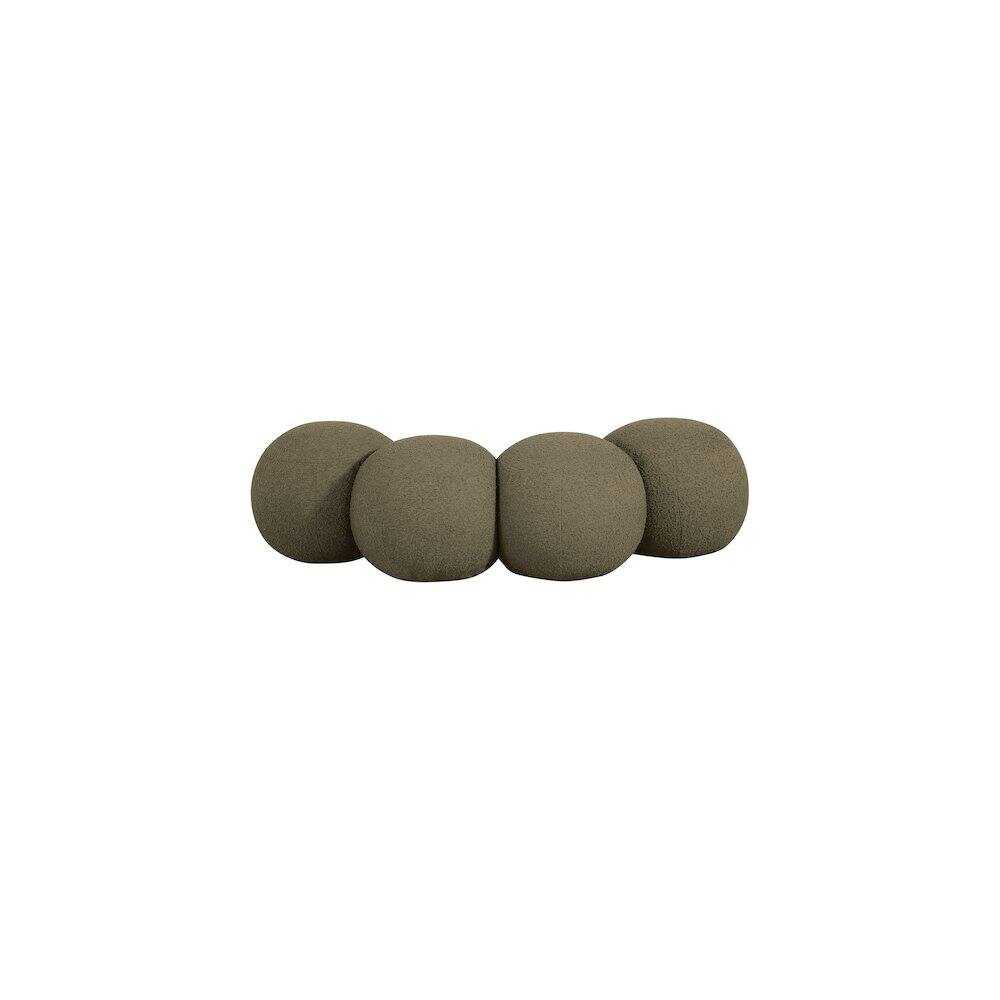 Meridian Furniture Apollo Olive Boucle Fabric Bench Green 22093Olive ...