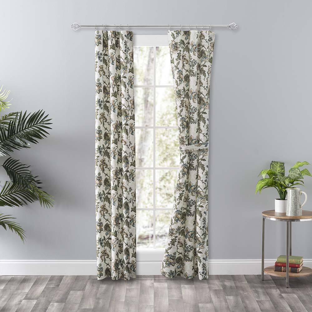 Ellis Curtain Madison Floral Design Printed Natural Ground 3" Rod ...