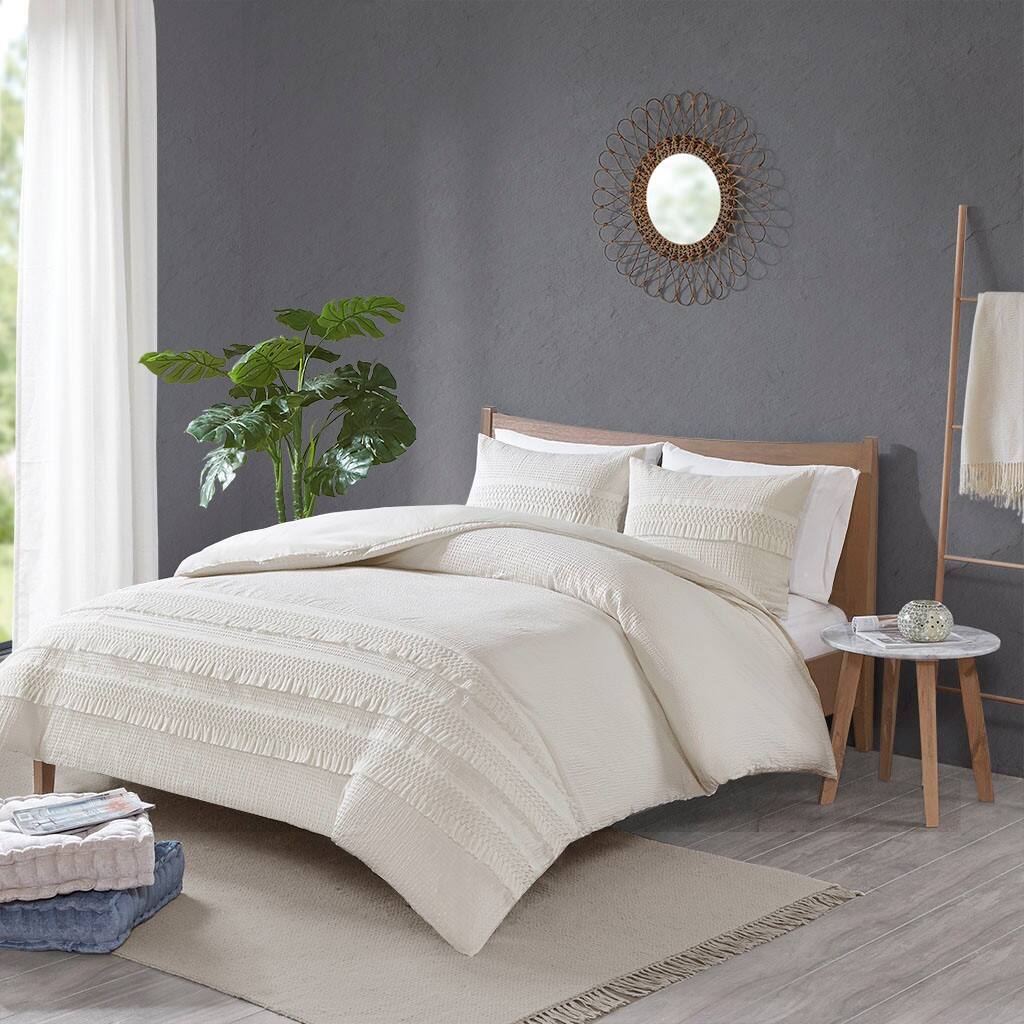 Gracie Mills Patrice Classic Comfort: 3 Piece Cotton Seersucker ...