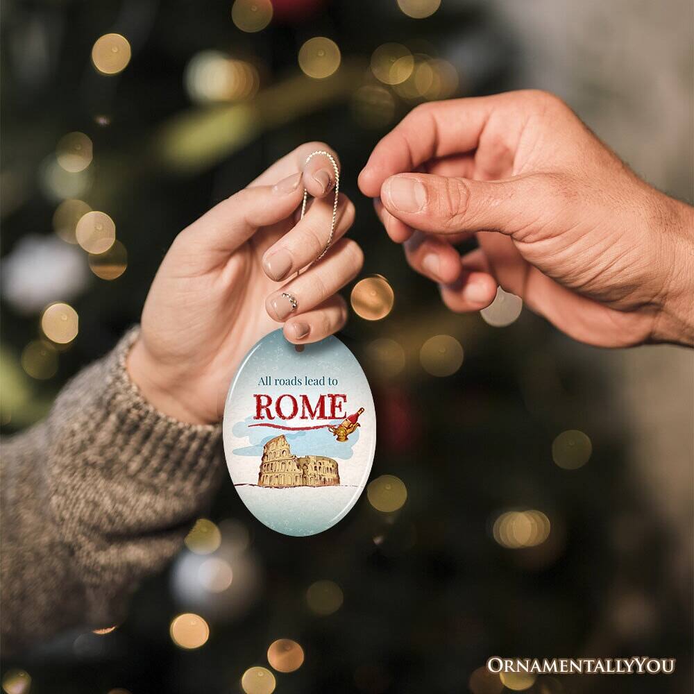 OrnamentallyYou All Roads Lead to Rome Simple and Sophisticated Ornament Italy Travel Gift Multi ...