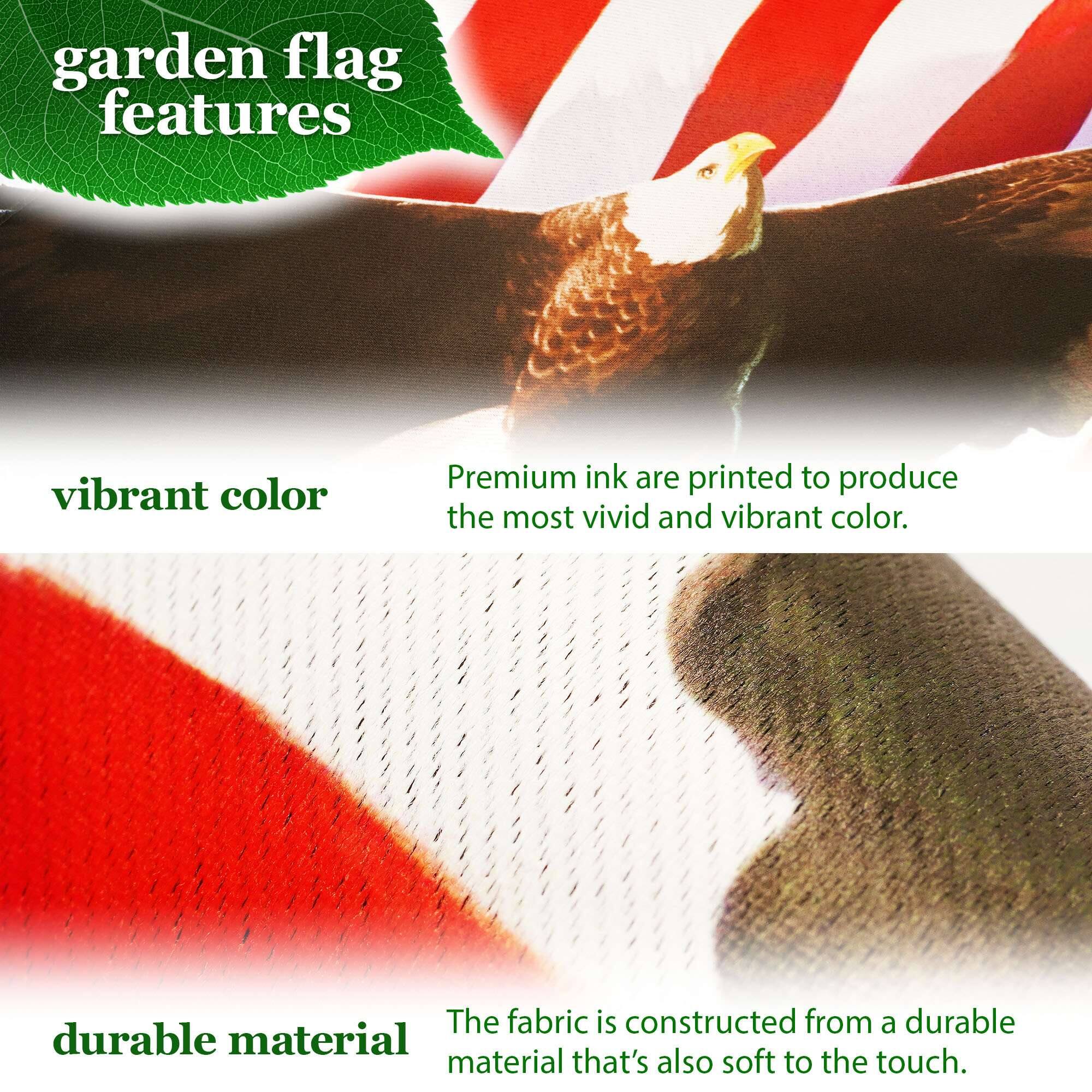 G128 Combo Pack: Garden Flag Stand 36 x 16 in & 12 x 18 in Double Sided ...