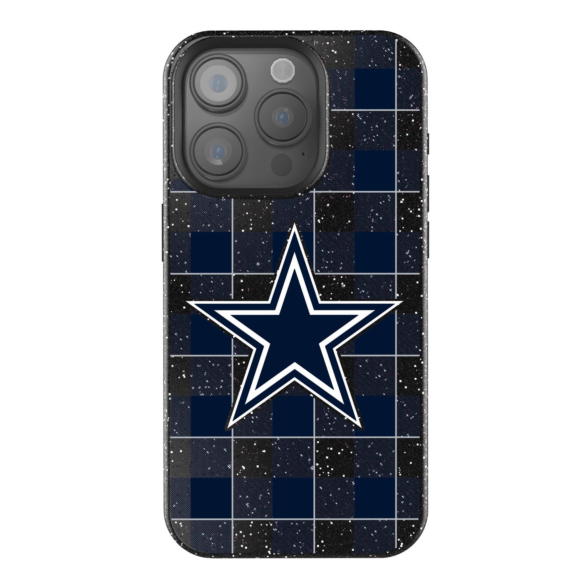 Front. Keyscaper - Dallas Cowboys Plaid Bling iPhone Case - 16 Plus ...