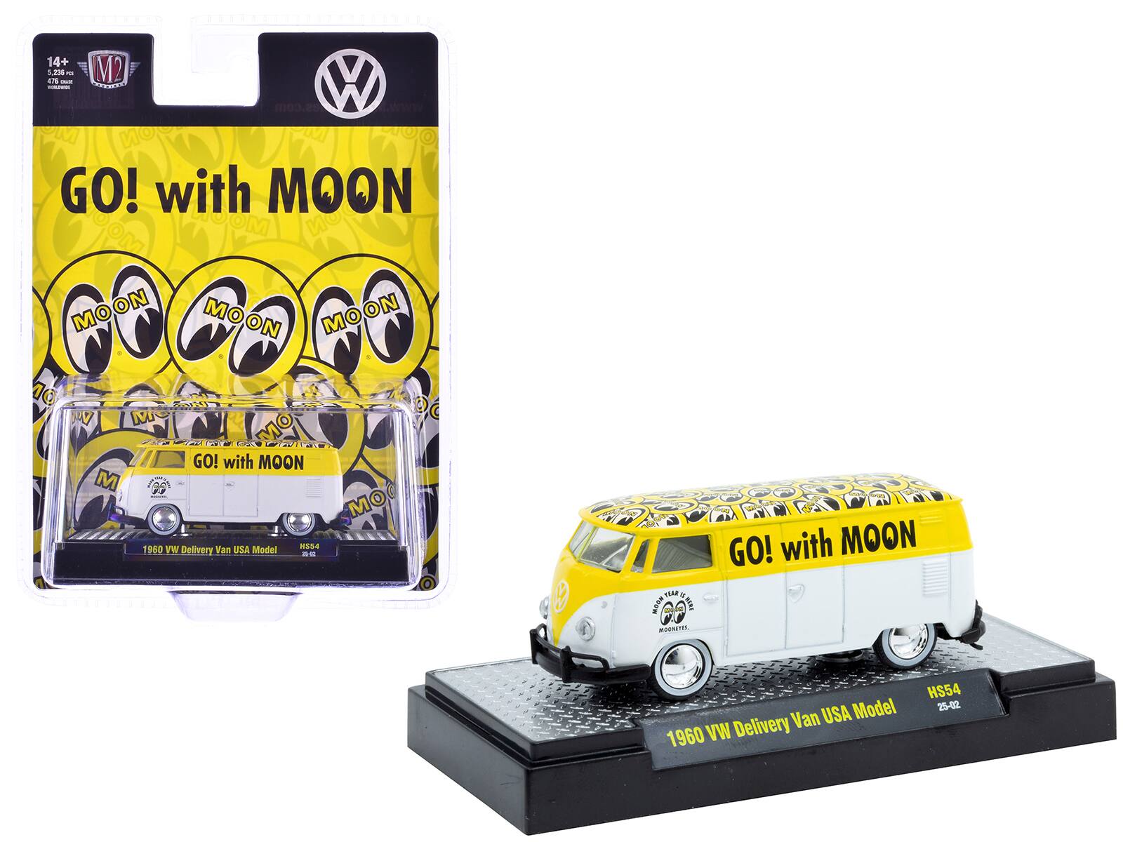 M2 1960 Volkswagen Delivery Van "MoonEyes" White Yellow Top Graphics ...
