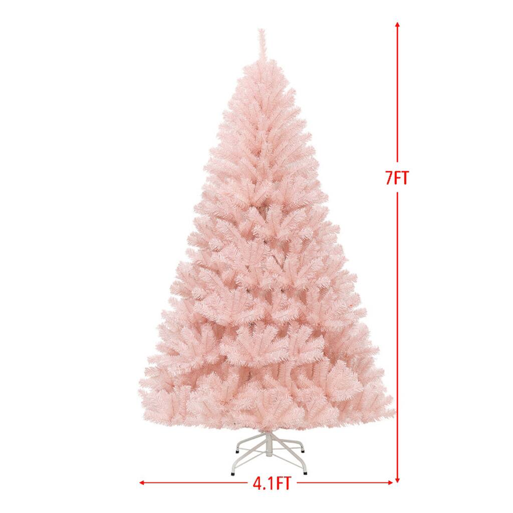 BreeBe Lush Hinged Artificial Fir Tree – 6ft 7ft Full Christmas Tree ...