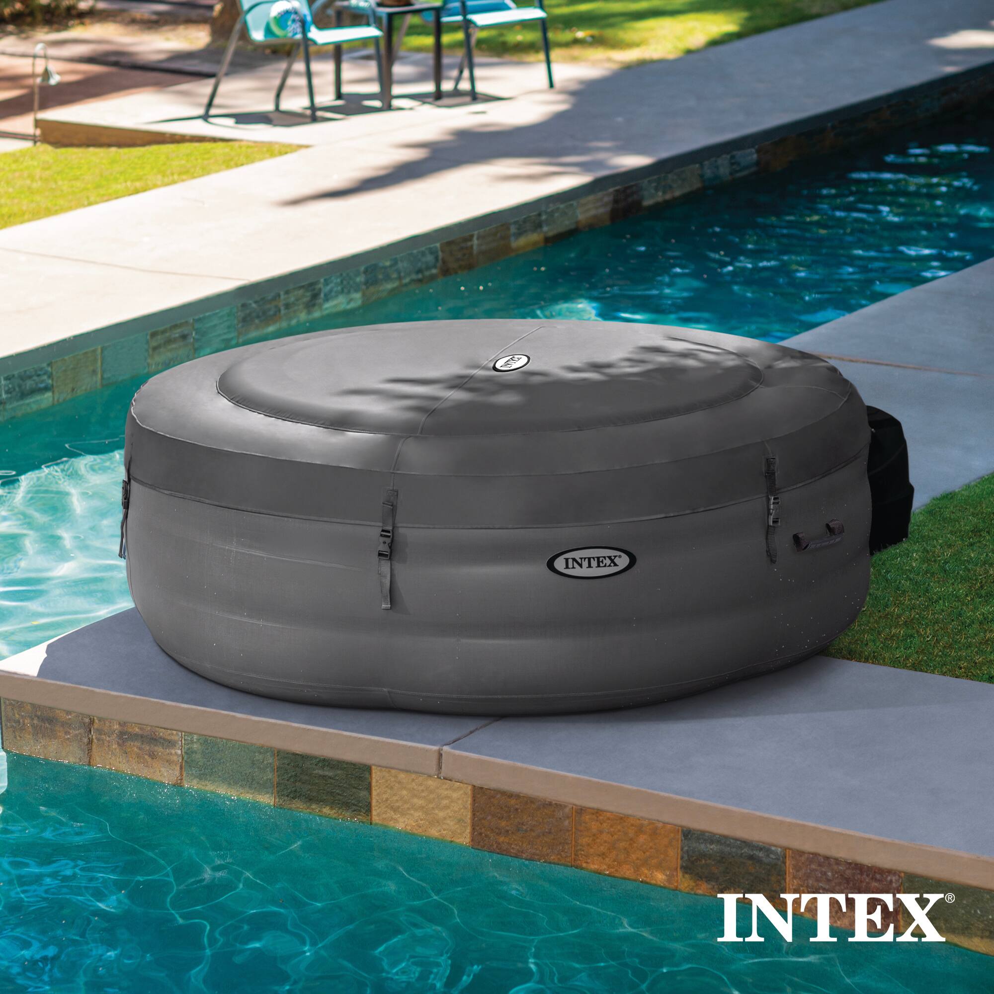 Intex SimpleSpa Bubble Massage 6 Person Inflatable Hot Tub with Energy ...