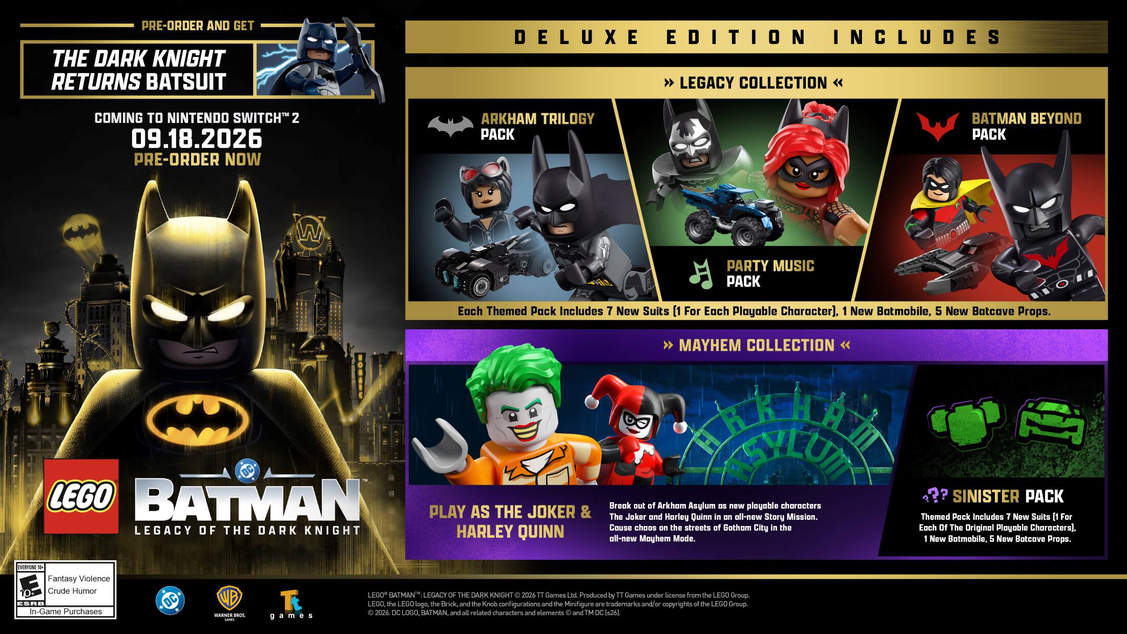 LEGO Batman: Legacy of the Dark Knight Deluxe Edition Nintendo Switch 2 ...