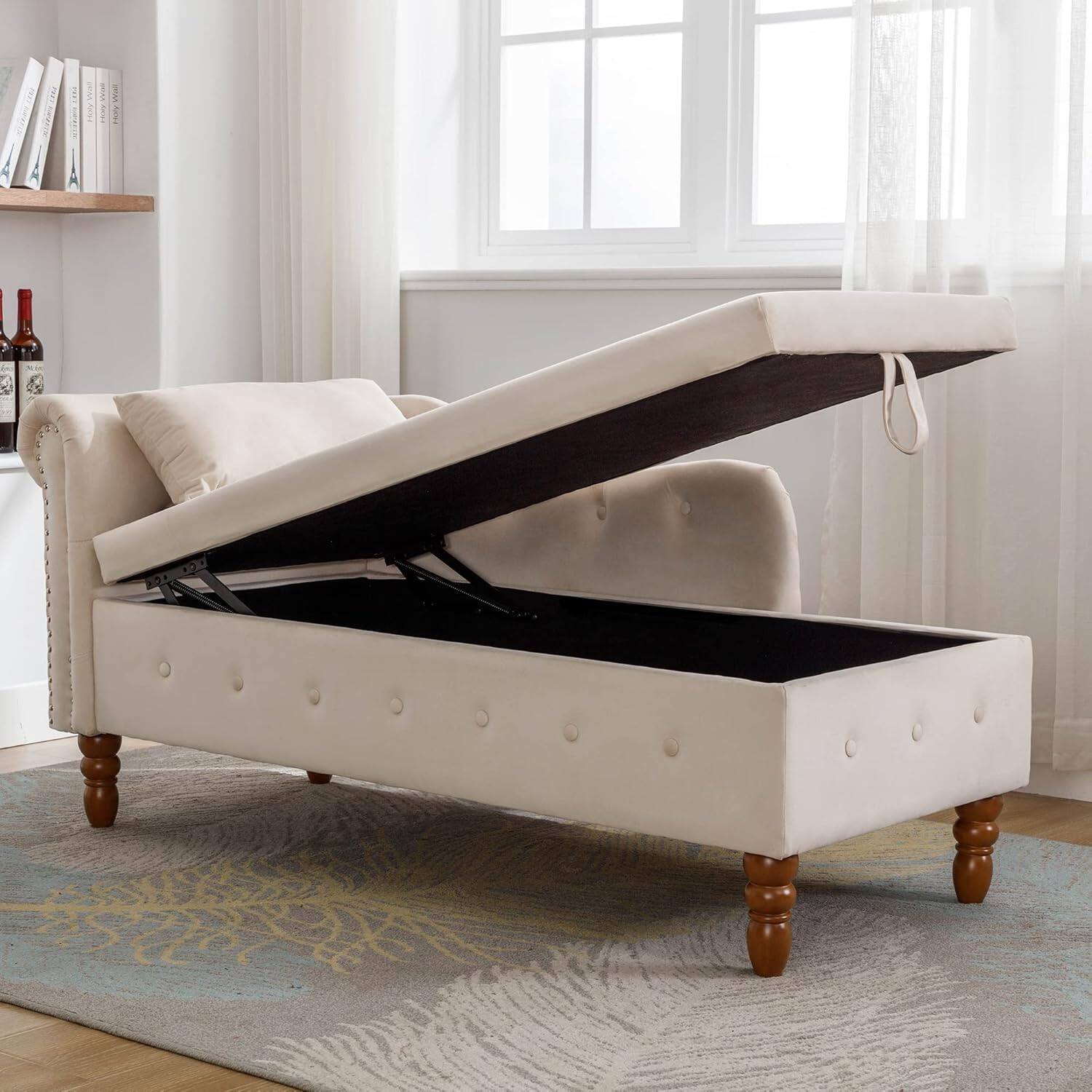 Trinkets Crazed Tufted Upholstered Velvet Rolled Arm Chaise Lounges ...