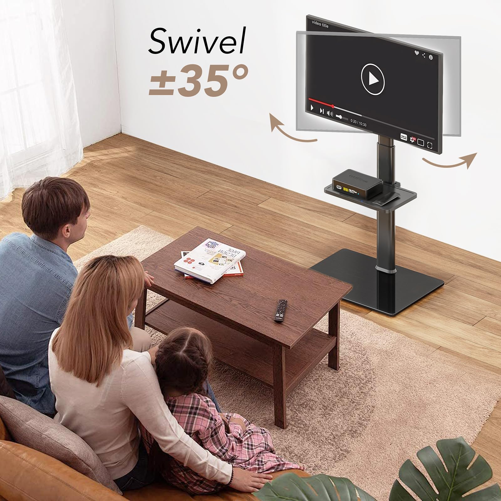 Refined Abode Design Universal Floor Tv Stand With Mount 70 Degree ...