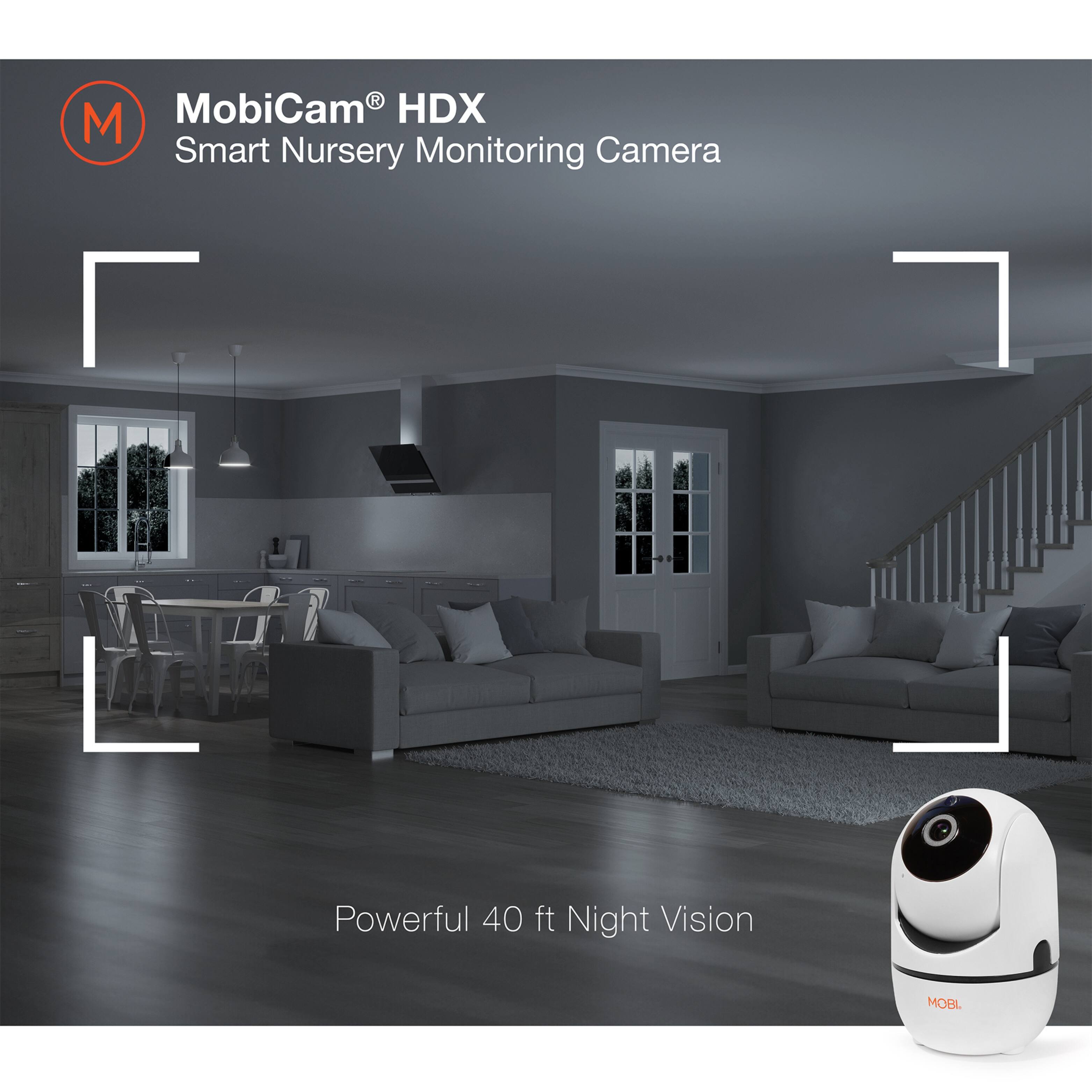 MOBI Cam HDX Smart HD Pan & Tilt Wi-Fi Baby Monitoring Camera with 2 ...