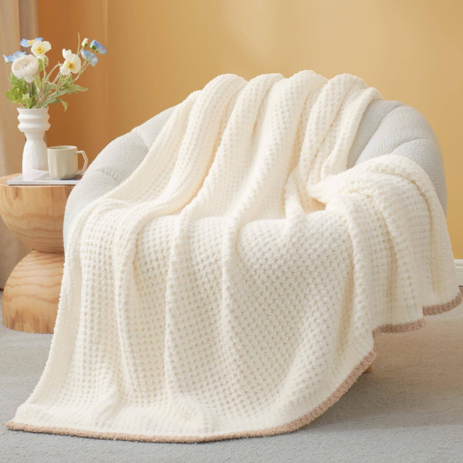 Pacoar Cade Ultra Soft Waffle Throw Blanket For Couch Bed Sofa Inches ...