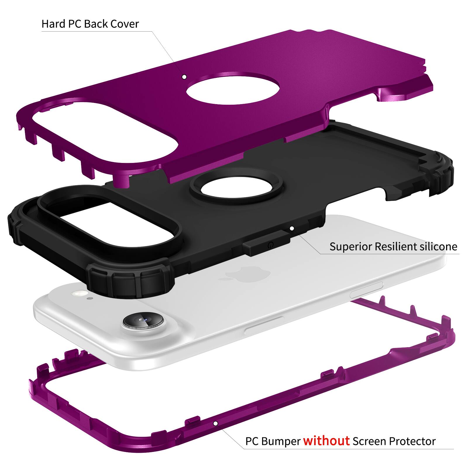 Dteck Rugged Case for Apple iPhone Air,Shockproof Soft Silicone Bumper ...
