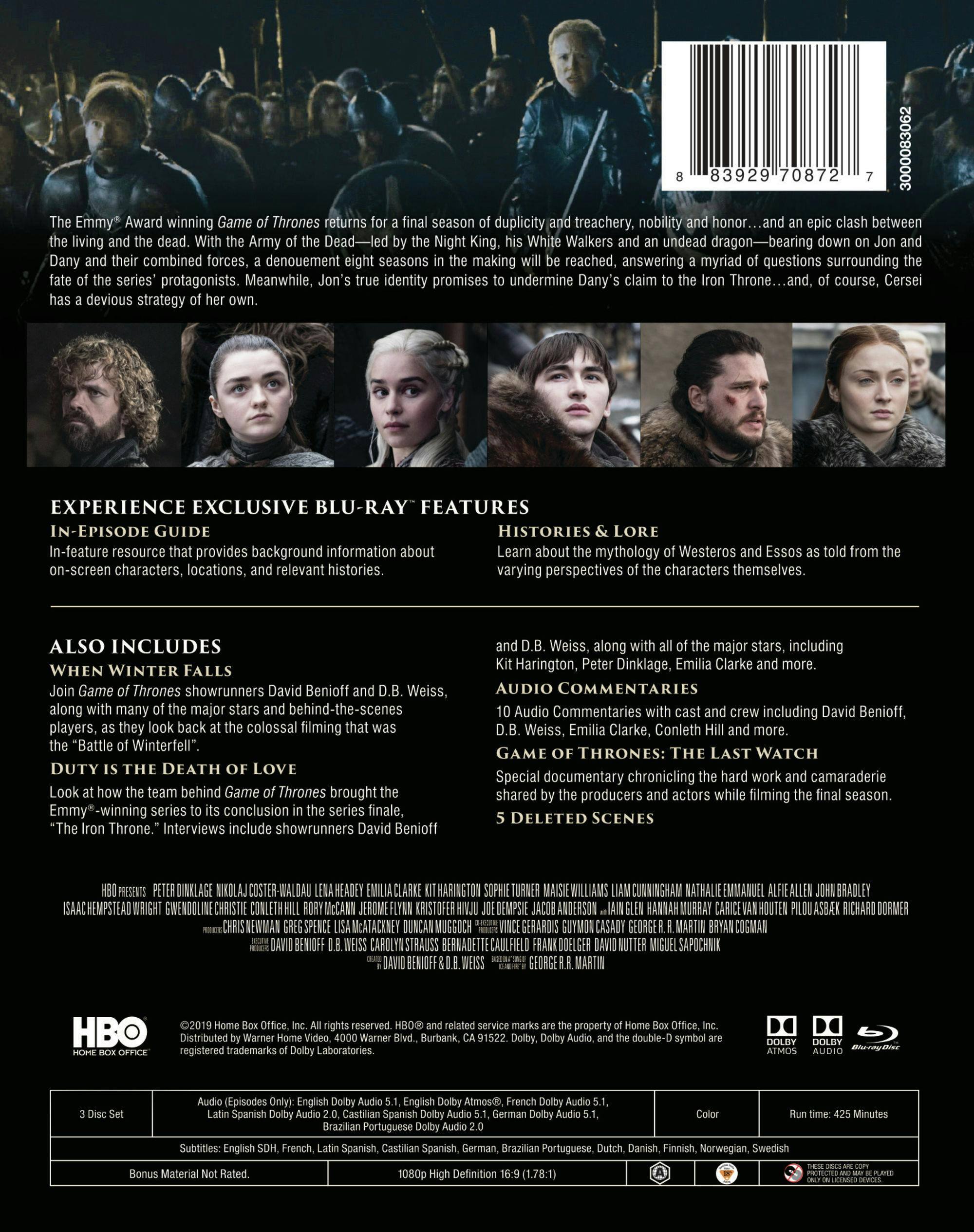 Game of Thrones: The Complete Eighth Season (Box Set) [Blu ray] [Standard] - Best Buy