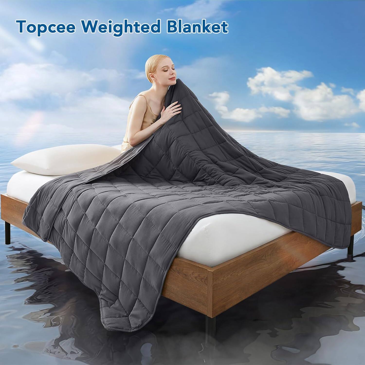 blue Paaaawaters Weighted Blanket for Adults Queen Size Soft Cooling ...