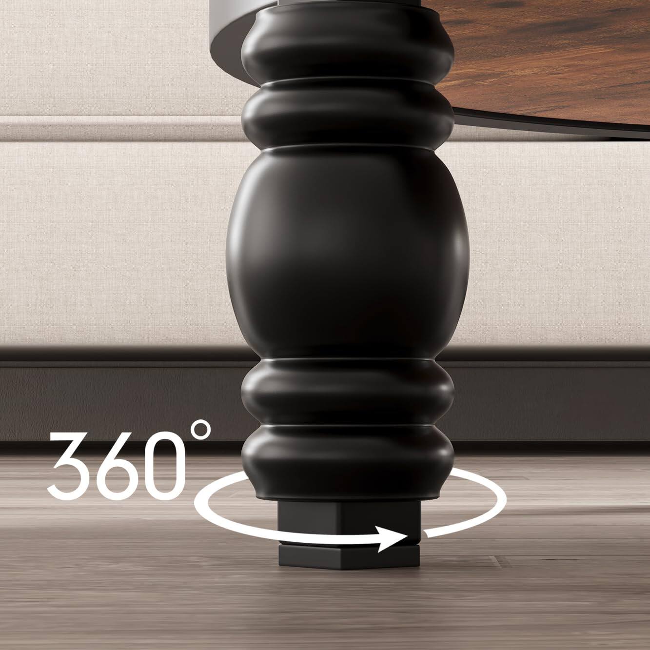 Jojoka Round End Table with Storage Shelves, 3 Tier Farmhouse Side ...