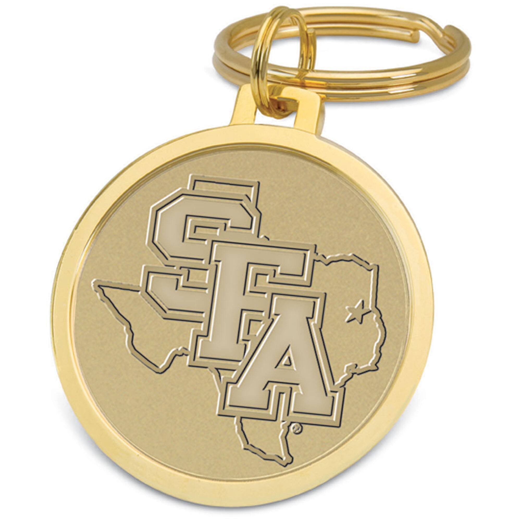 Jardine Stephen F Austin Lumberjacks Team Logo Split Wire Key Ring Gold ...
