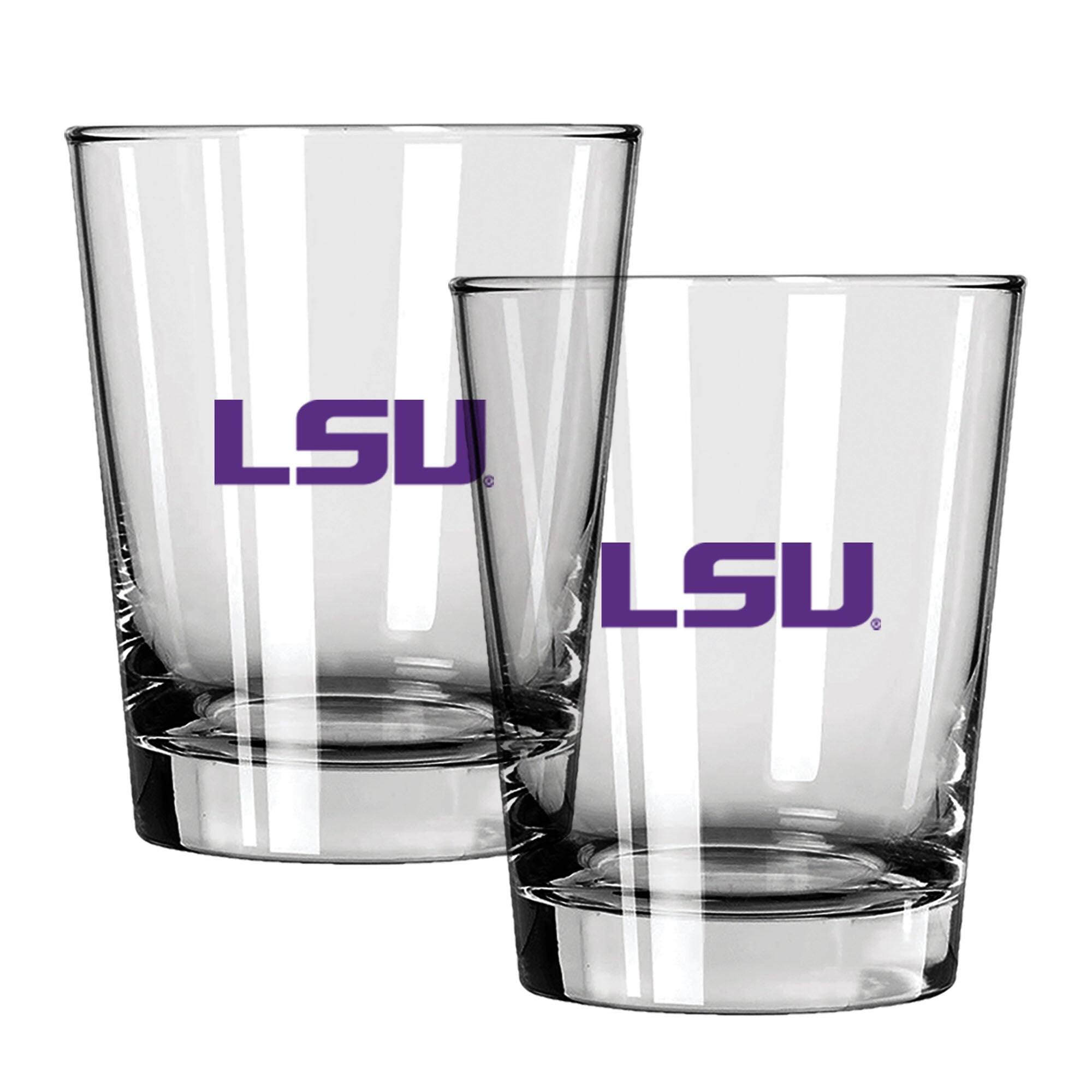 The Memory Company LSU Tigers 15oz. Two Pack Rocks Glass Gift Set ...