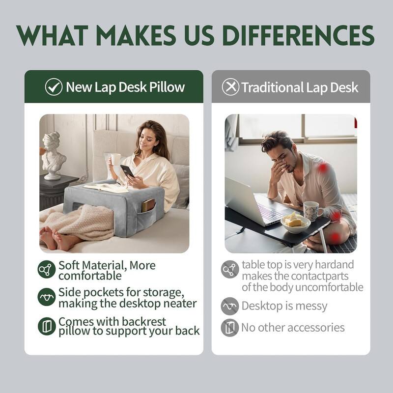 wowmax Gaming Reading Pillow with Memory Foam Arm Support Lap Desk for ...