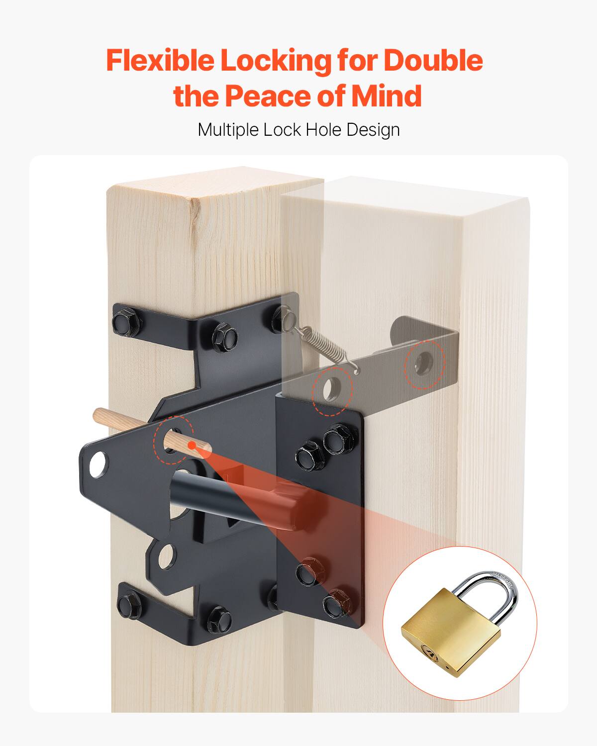 VEVOR Self Locking Gate Latch, Metal Heavy Duty Automatic Gravity Lever ...