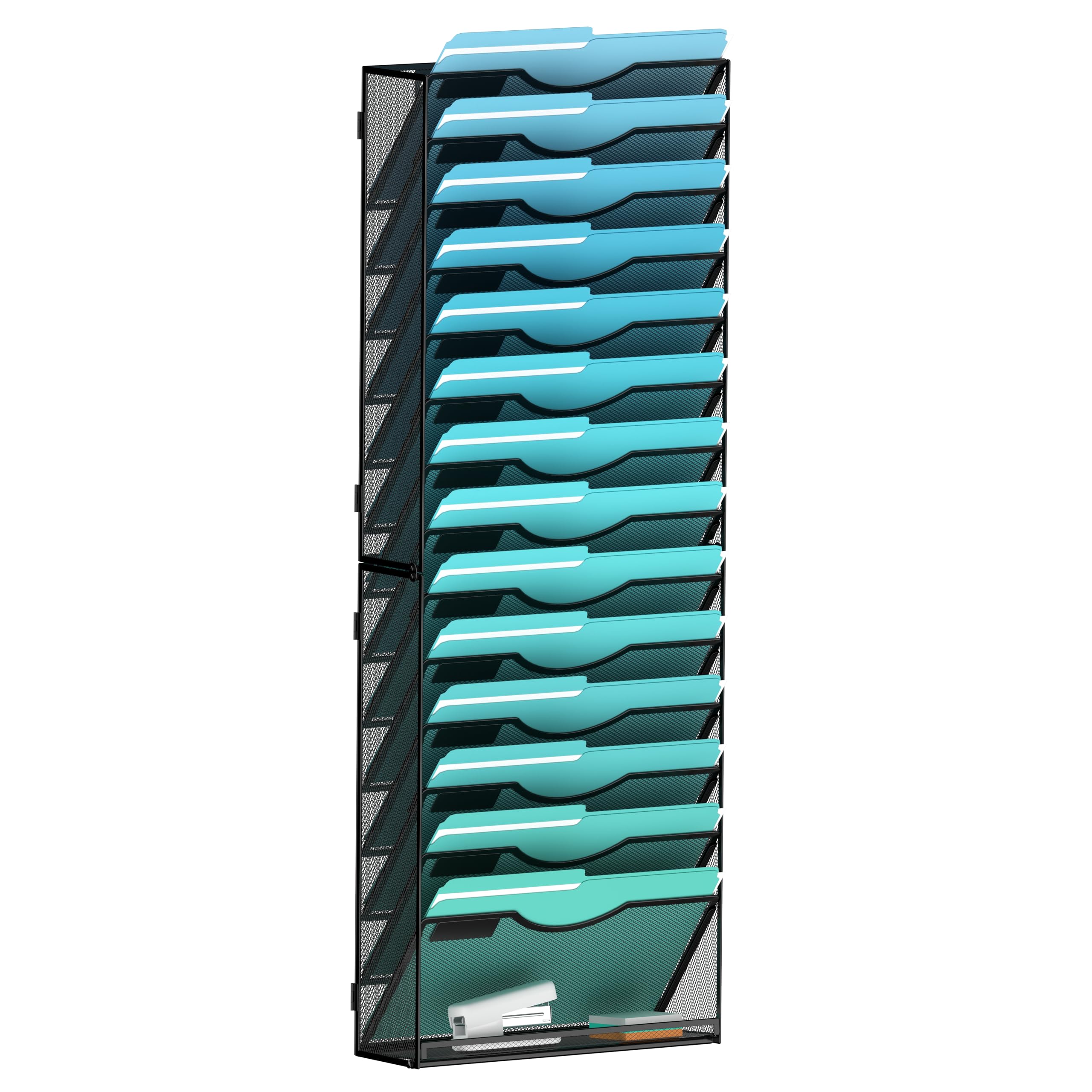 Dapper Styles 5 Tier Hanging Wall File Organizer Mesh Mail Paper Orgnization Folder Holder For ...