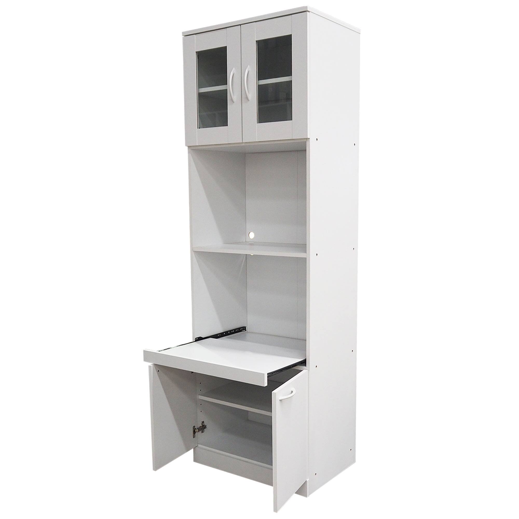 Kings Brand Furniture Danbury Tall Kitchen Pantry, Microwave Storage Cabinet White K544 - Best Buy
