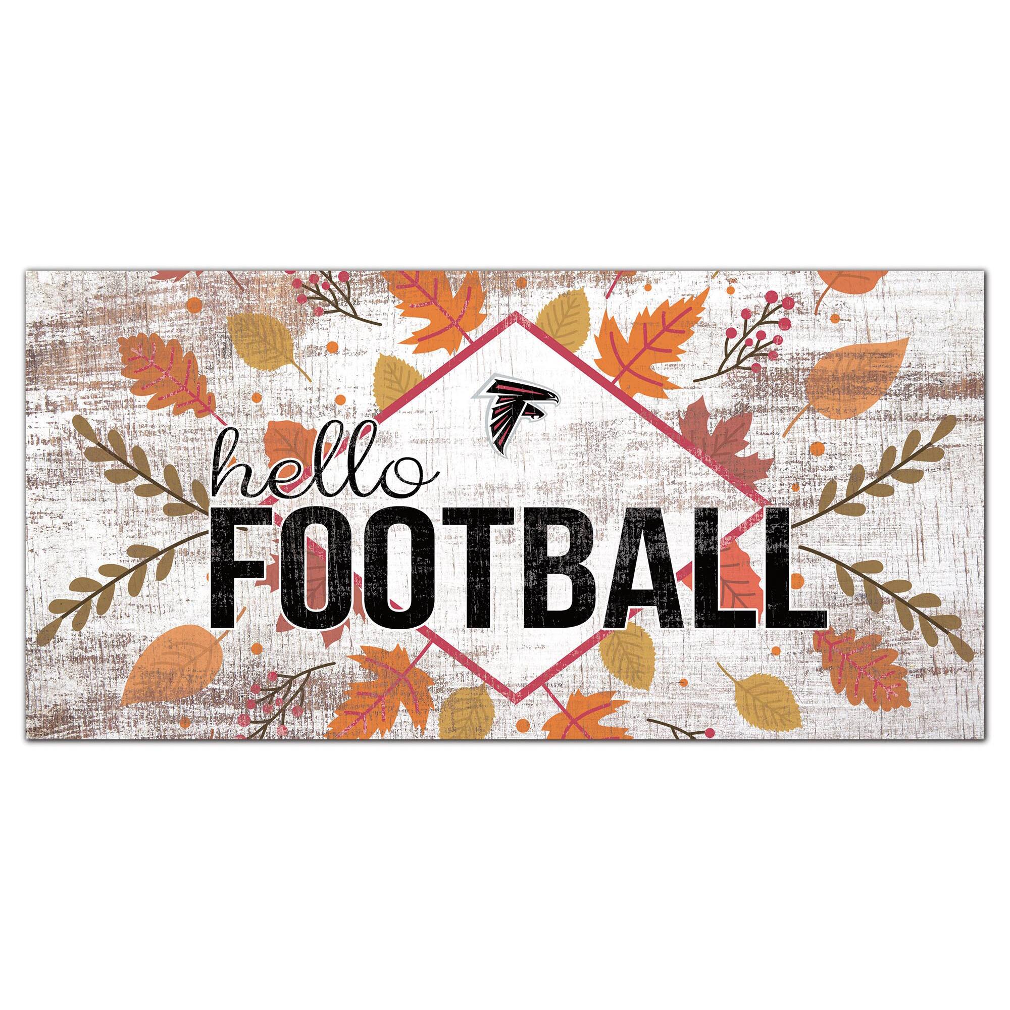 Fan Creations Atlanta Falcons 6'' x 12'' Hello Football Wall Art White ...
