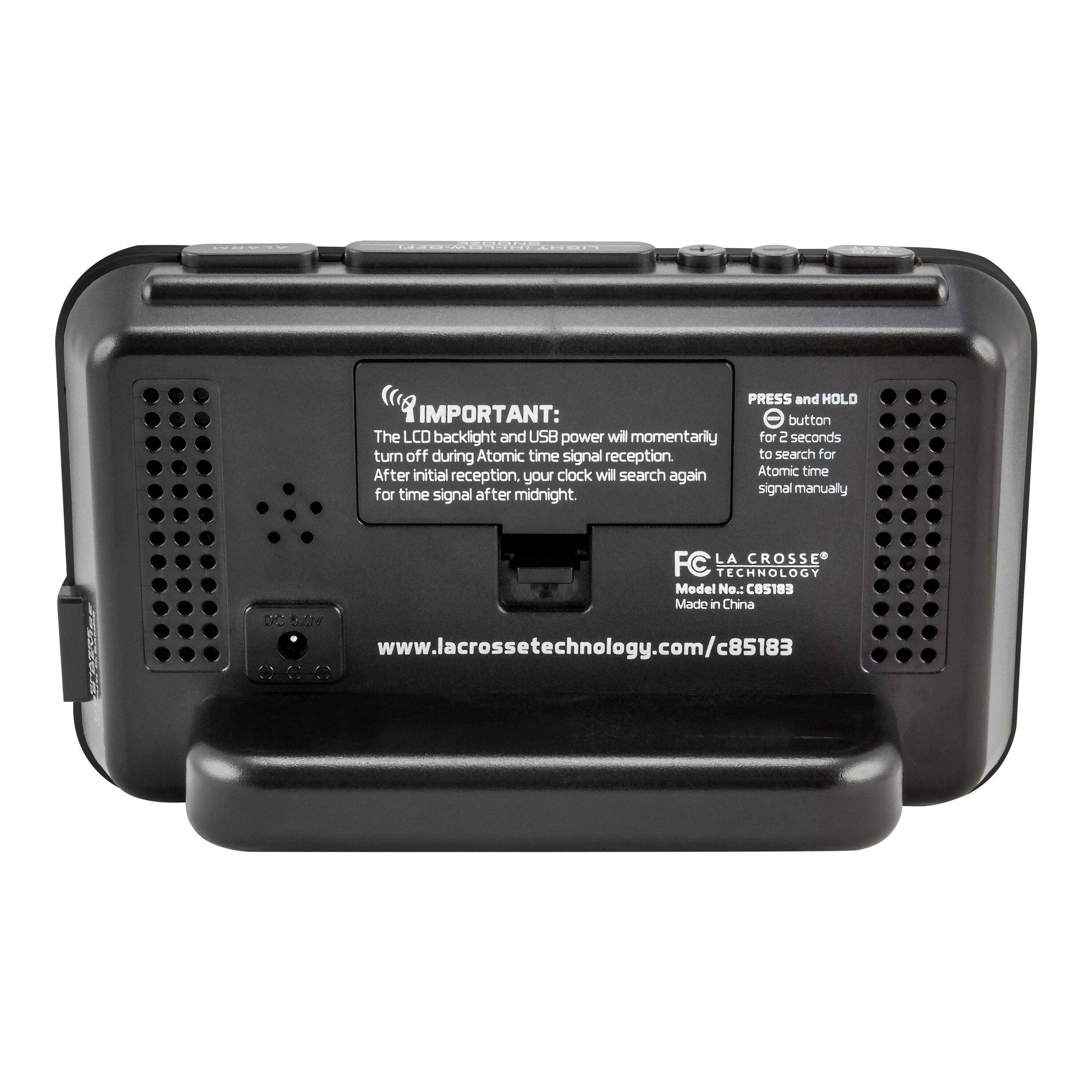 La Crosse Technology Color Digital Alarm Clock with USB charging port ...