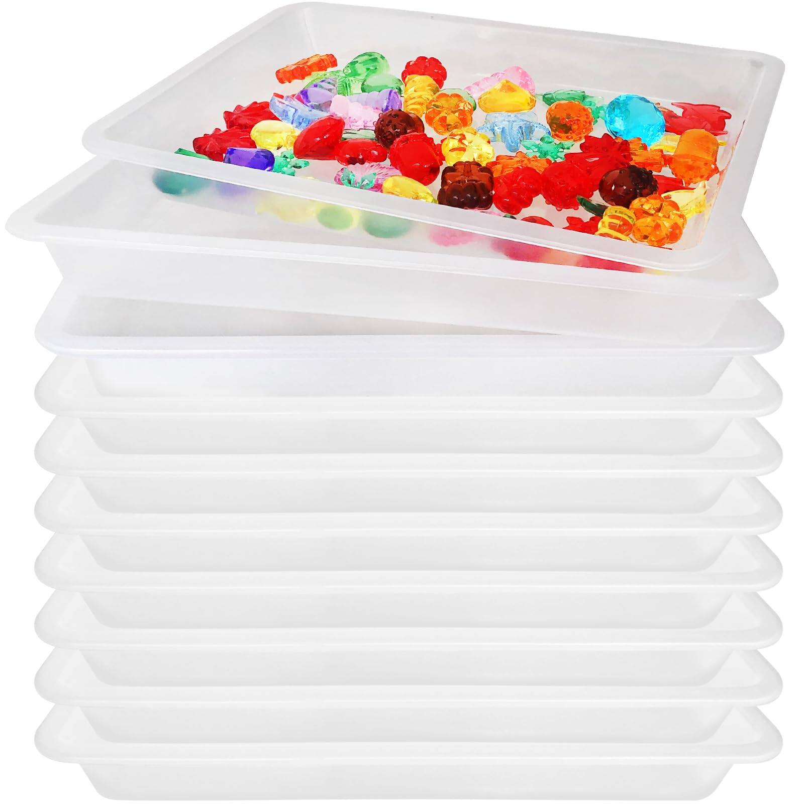 Dapper Styles 10 Activity Plastic Art Trays Stackable Craft Tray Flat ...