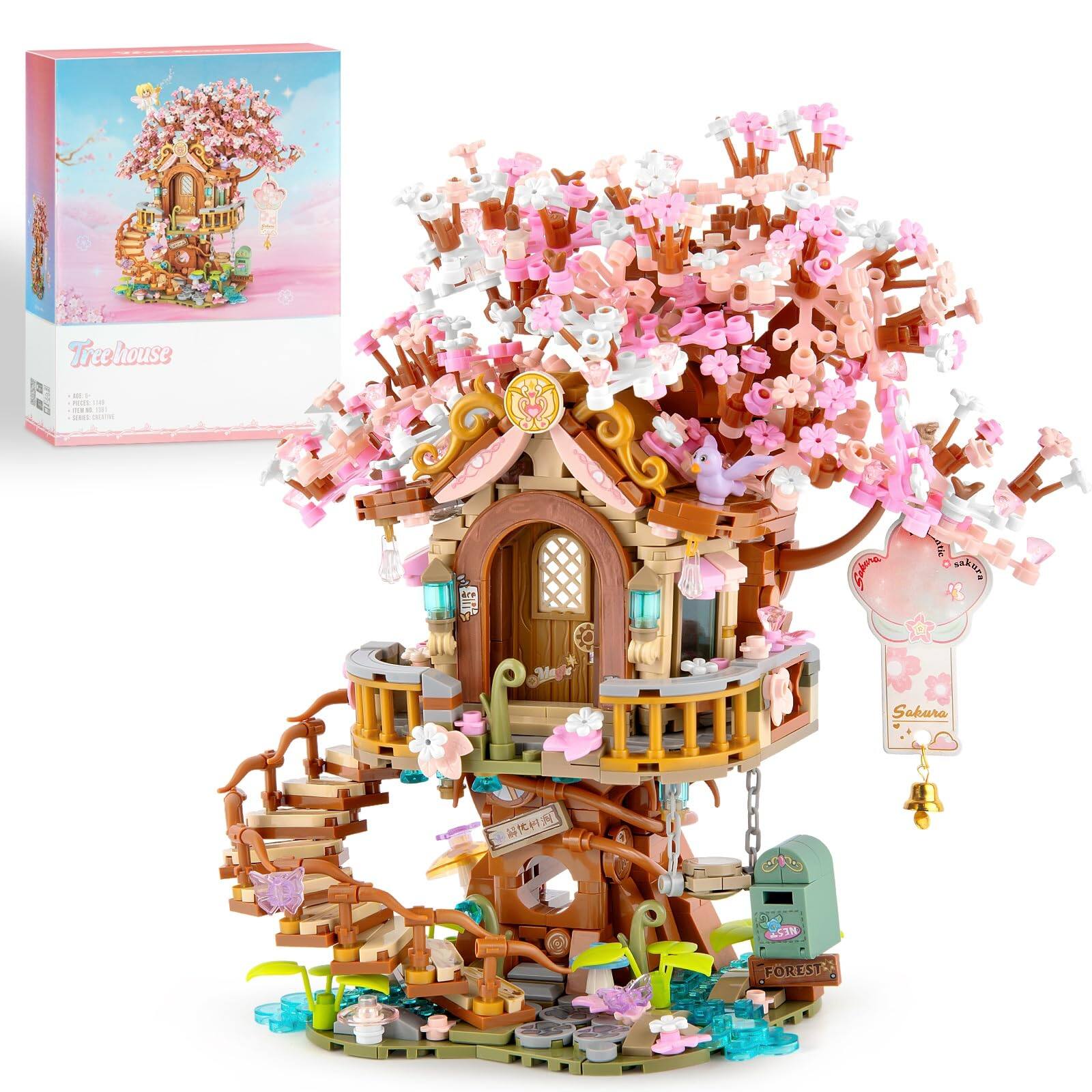 Leash Valley Cherry Blossom Bonsai Tree Building Sets House Model For ...