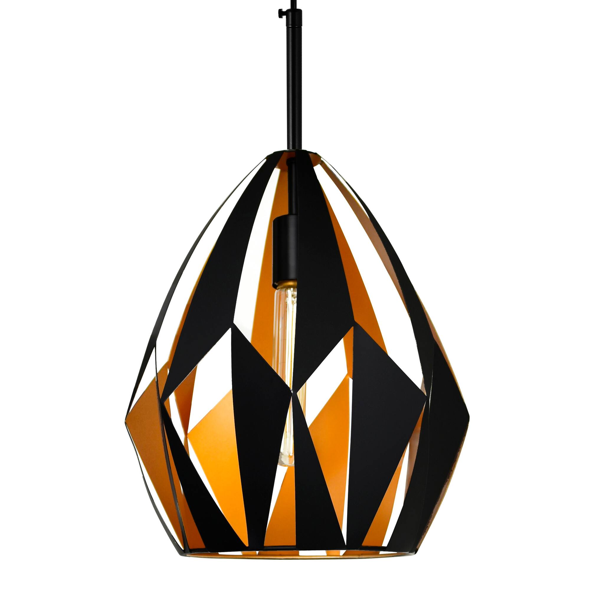 CWI Lighting Oxide 1 Light Down Pendant With Black+Copper Finish Black ...