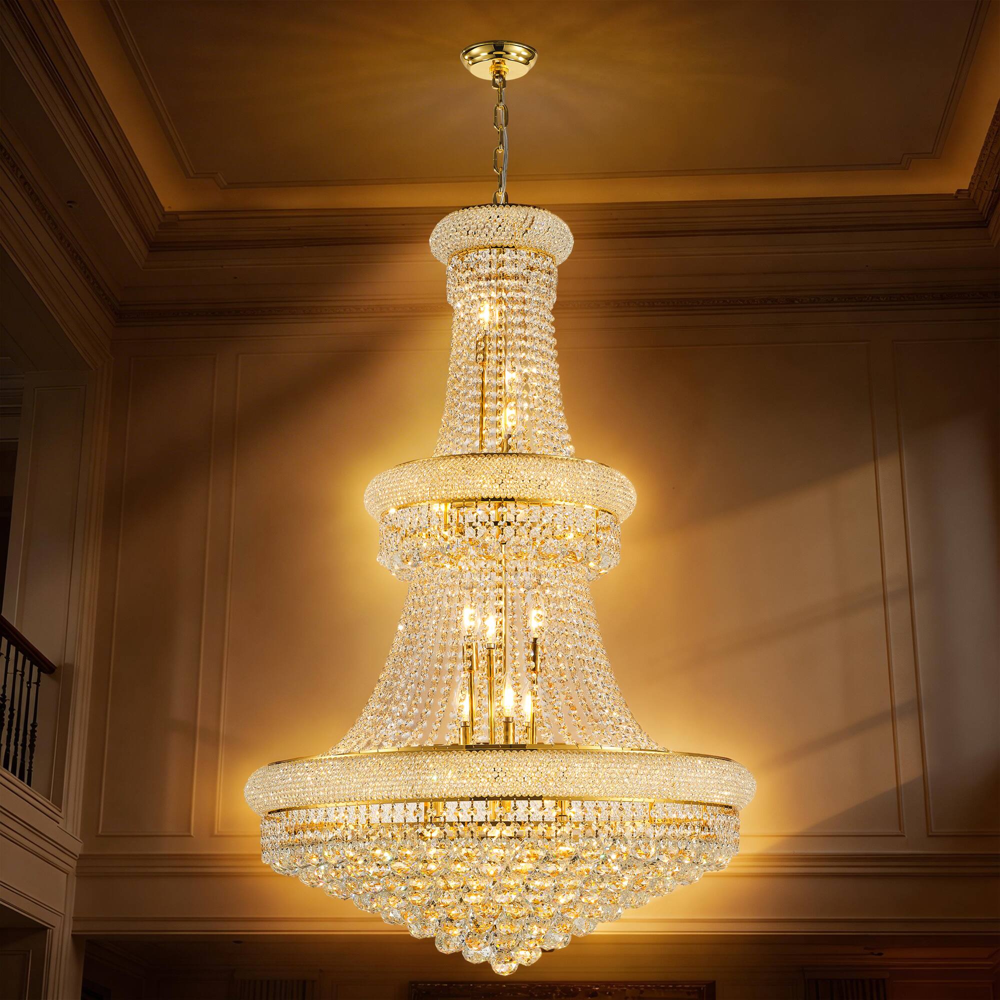 Boyel Living 32 Inch Gold Crystal Chandelier 27 Light French Empire ...
