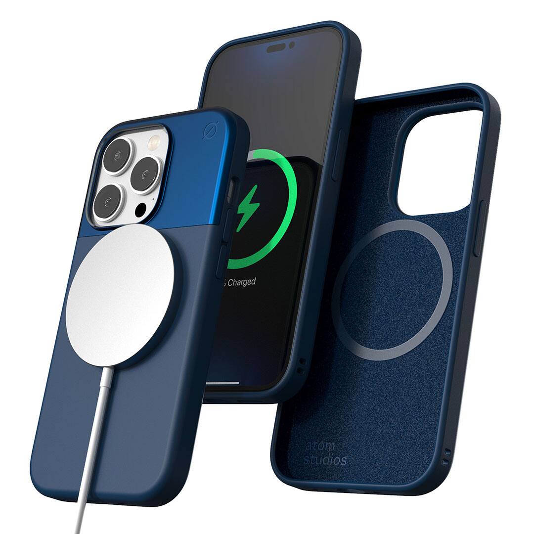 Best Buy: Atom Studios Split Silicone Phone Case with Magsafe for Apple iPhone 14 Pro Ink Blue ...