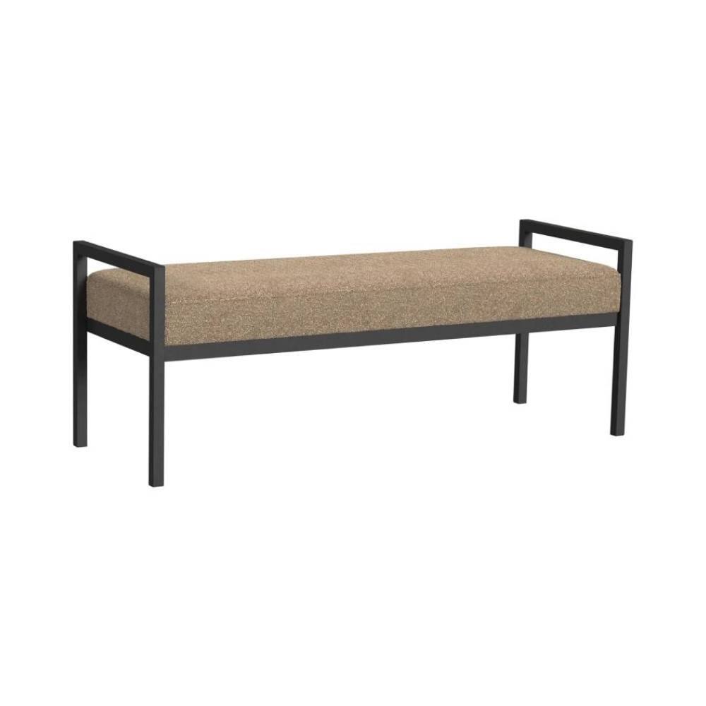 Mullets Homeiances - Brown Boucle Modern Metal Entryway Bench - Walnut ...