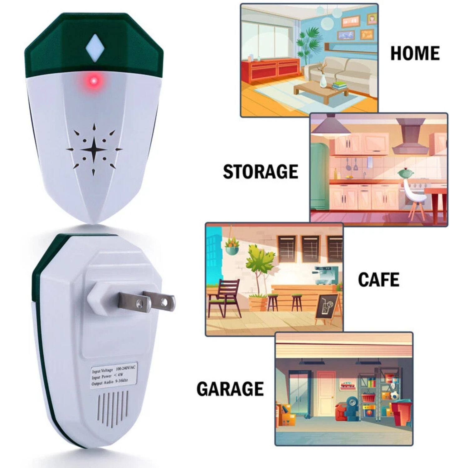 3 Pcs Ultrasonic Pest Reject Home Control Electronic Repellent Mice Rat ...